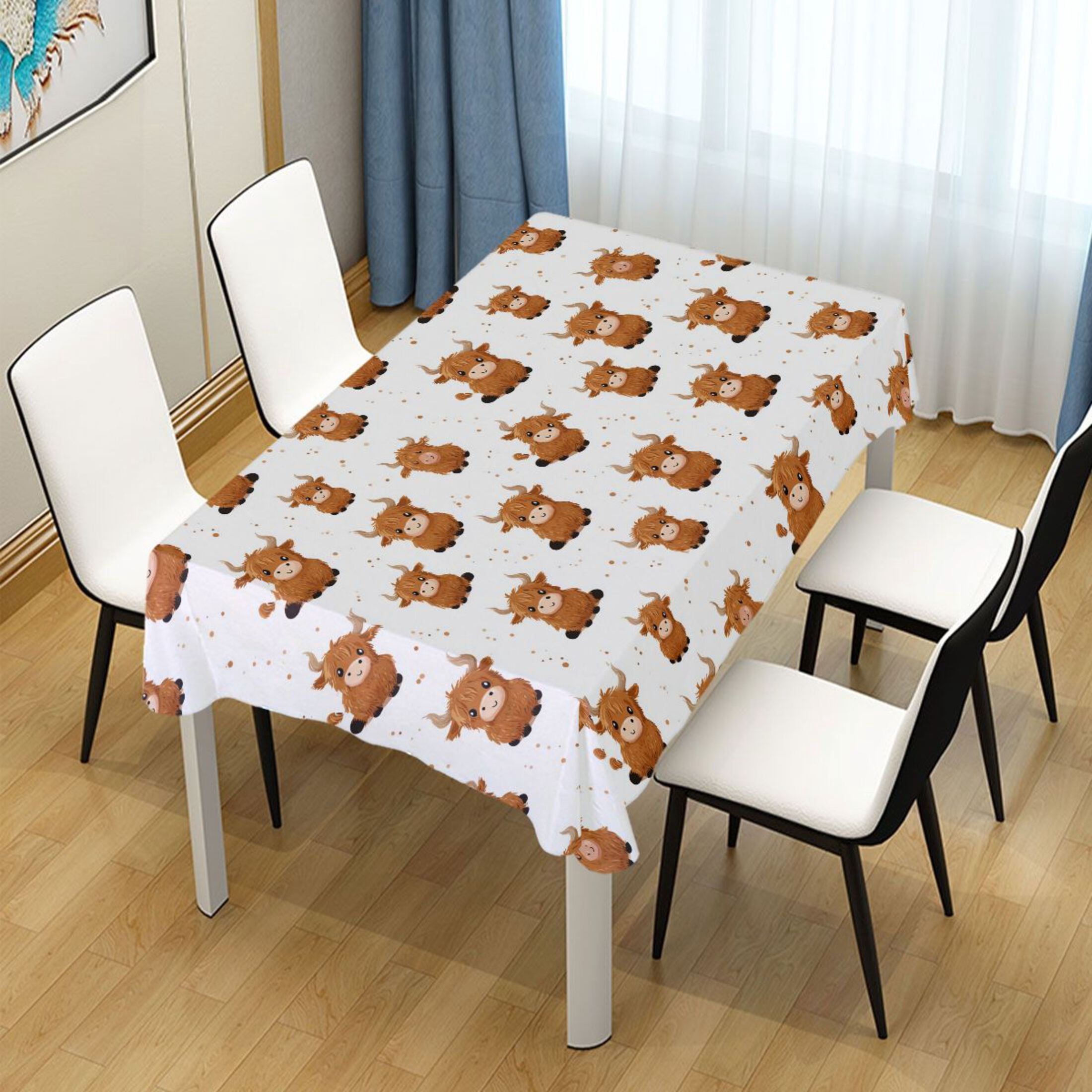 60x60in Square Printed Tablecloth Easy-Care Decorative Table Cloth for ...