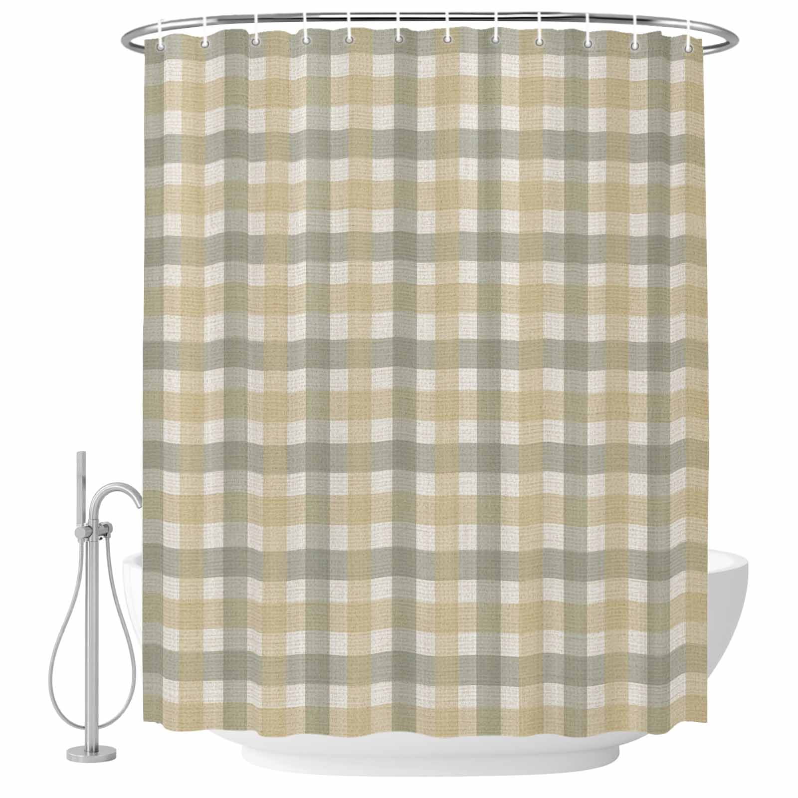 60x72 Inch Shower Curtains for Bathroom, Farmhouse Plaid Fabric Bath ...