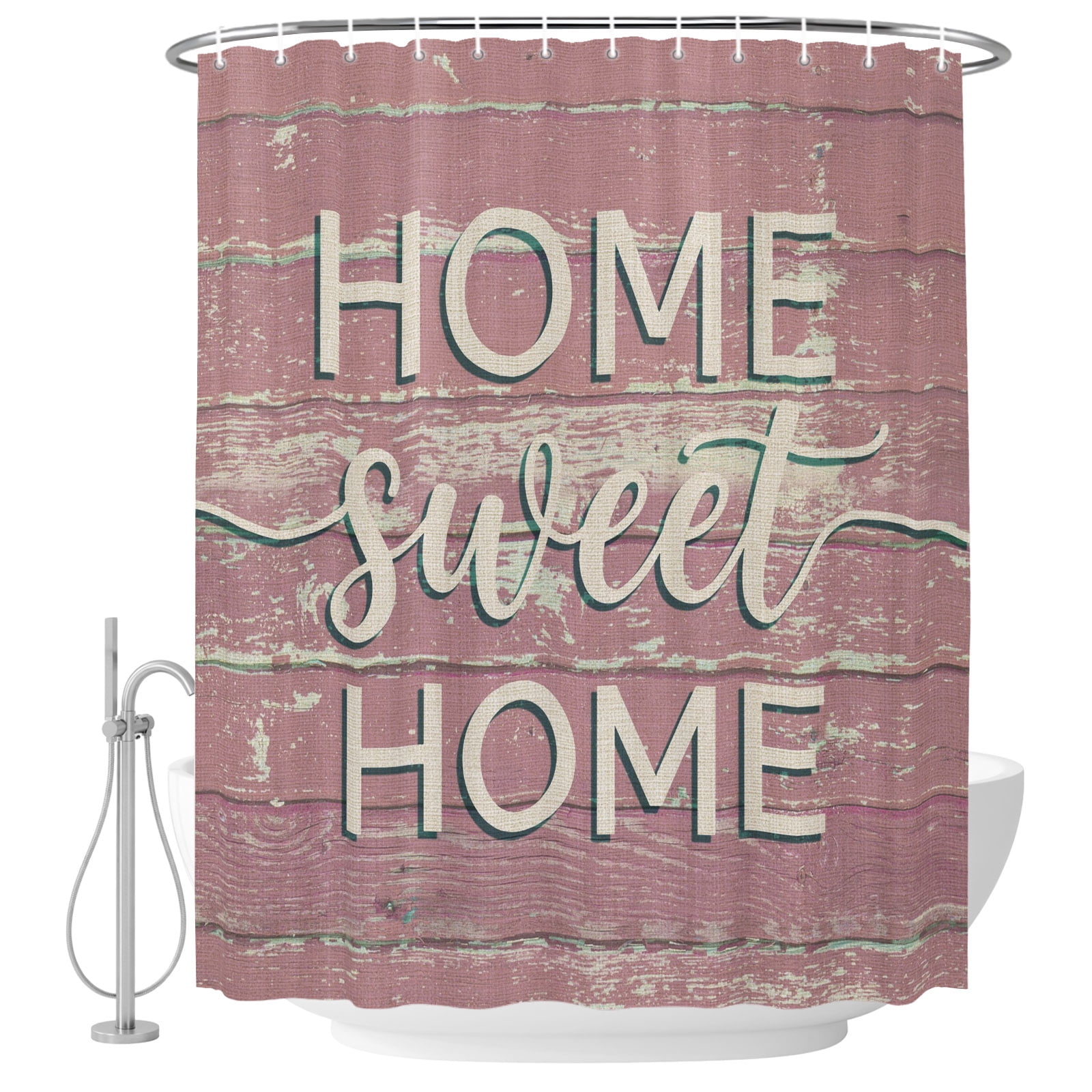60x72 Inch Shower Curtains for Bathroom, Home Sweet Home Fabric Bath ...