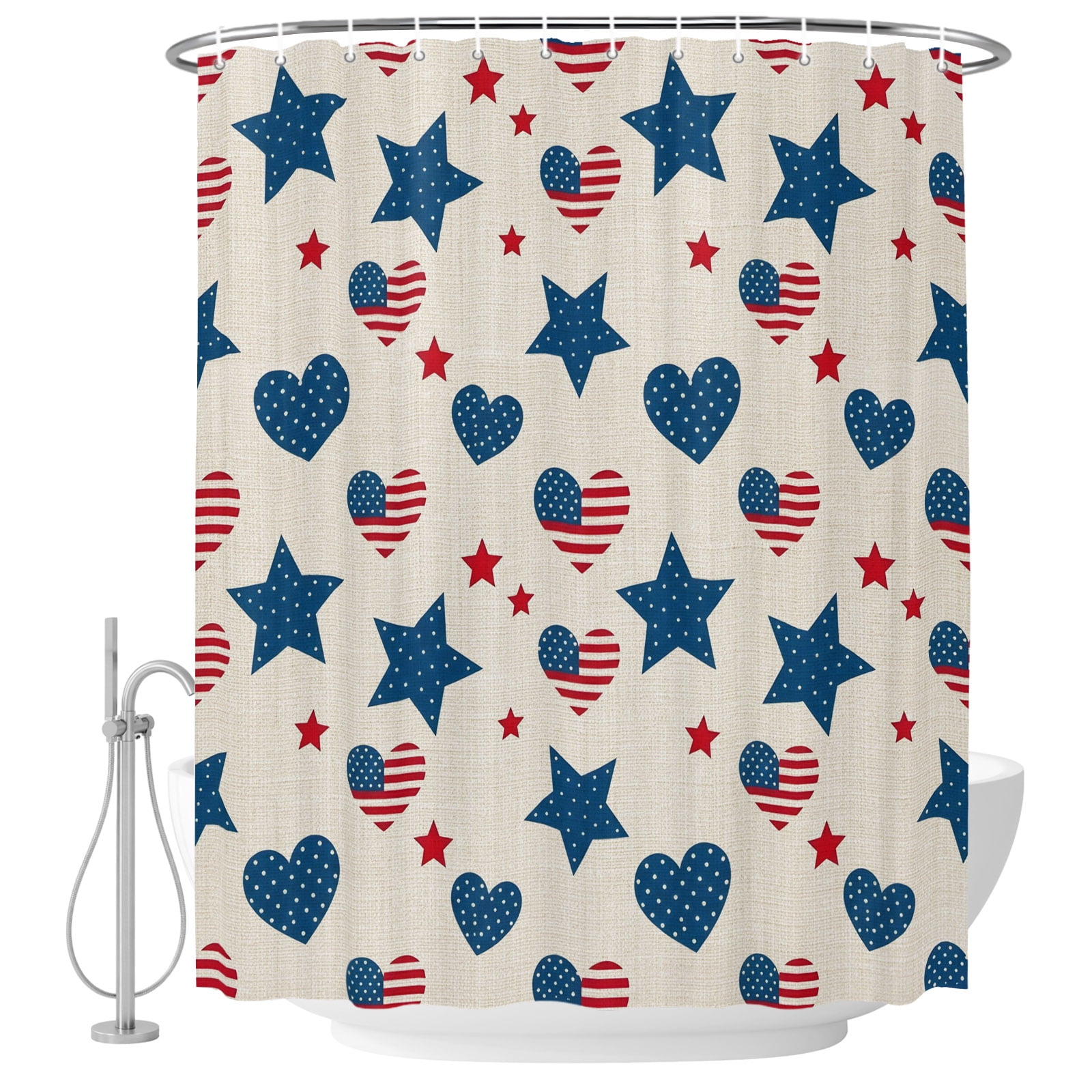 60x72 Inch Shower Curtains for Bathroom, Independence Day Fabric Bath ...