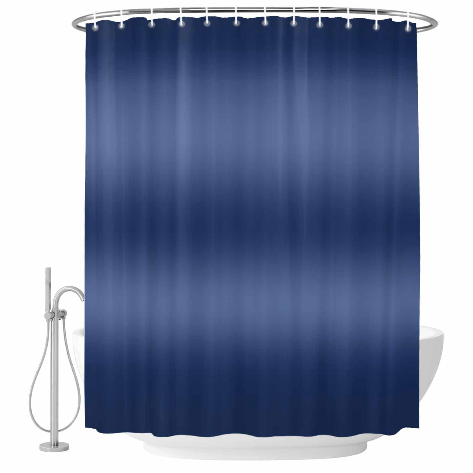 60x72 Inch Shower Curtains for Bathroom, Navy Blue Ombre Fabric Bath ...