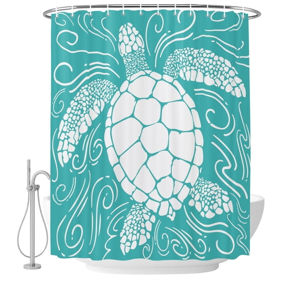 60x72 Inch Shower Curtains for Bathroom, Ocean Turtle Fabric Bath ...