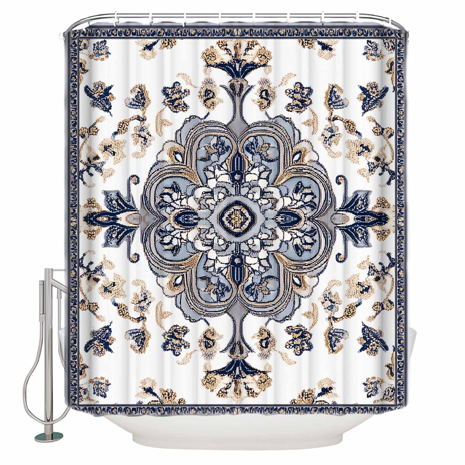 60x72 Inch Shower Curtains for Bathroom Retro Boho Fabric Bath Curtain ...
