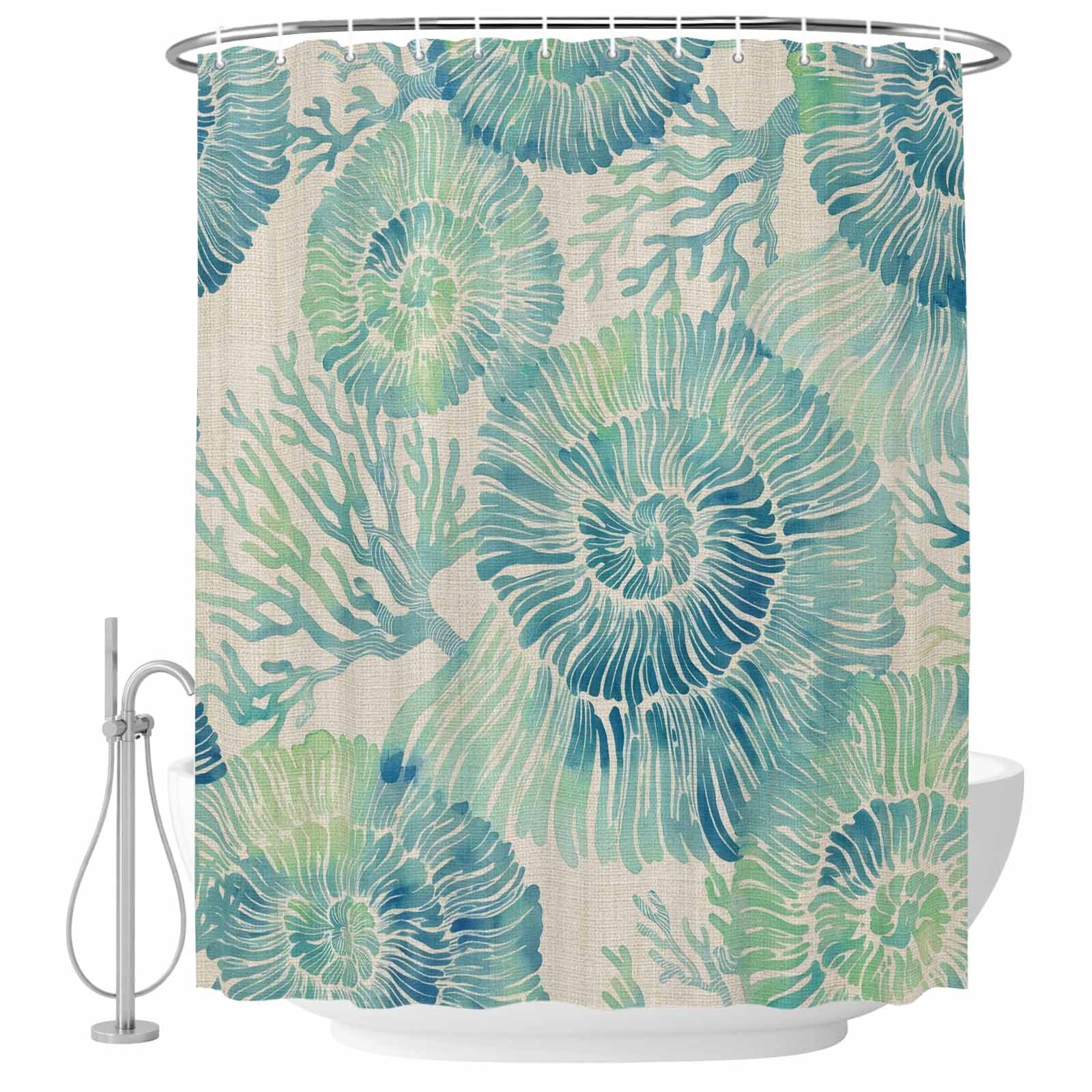 60x72 Inch Shower Curtains for Bathroom, Sage Green Conch Fabric Bath ...