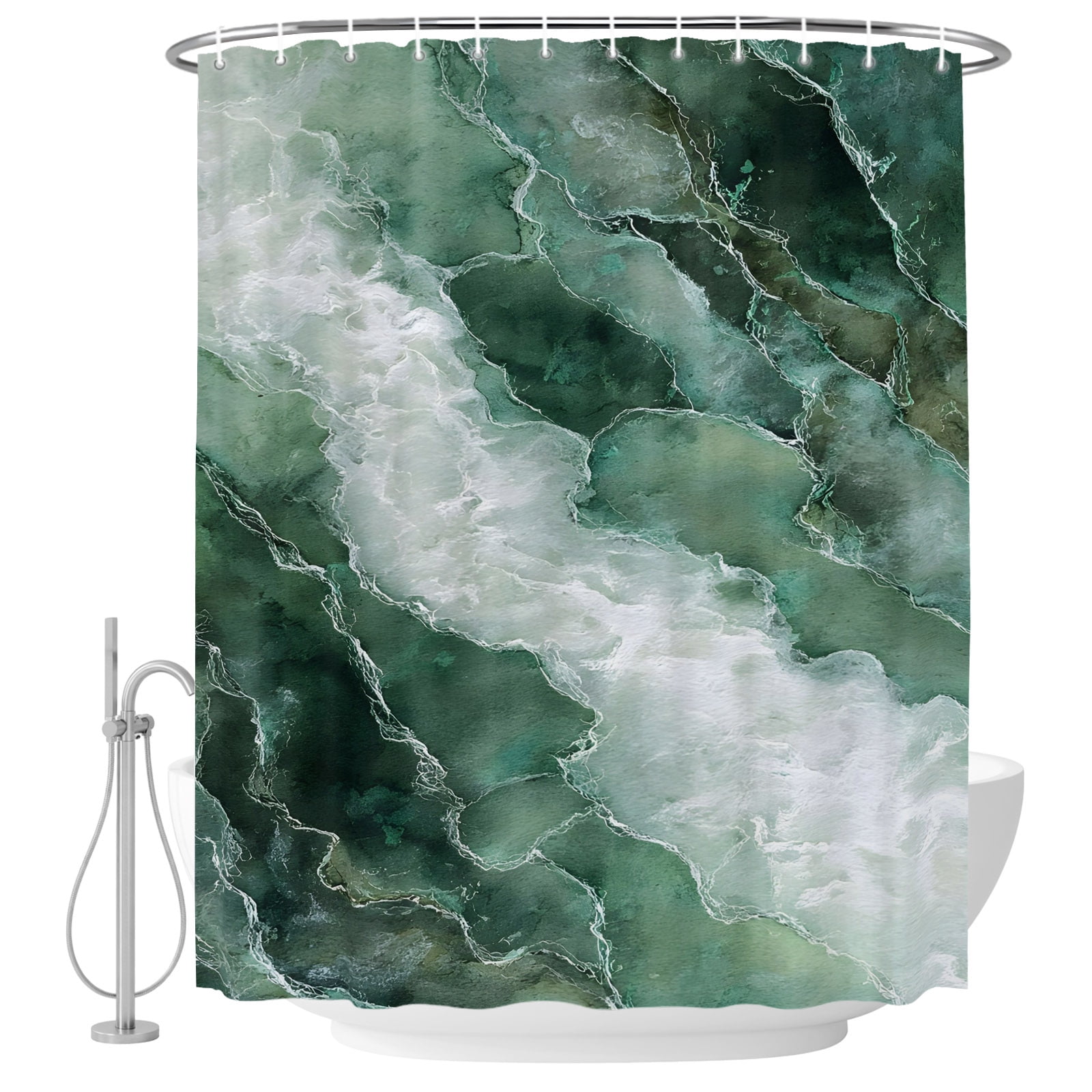 60x72 Inch Shower Curtains for Bathroom, Turquoise Marble Fabric Bath ...