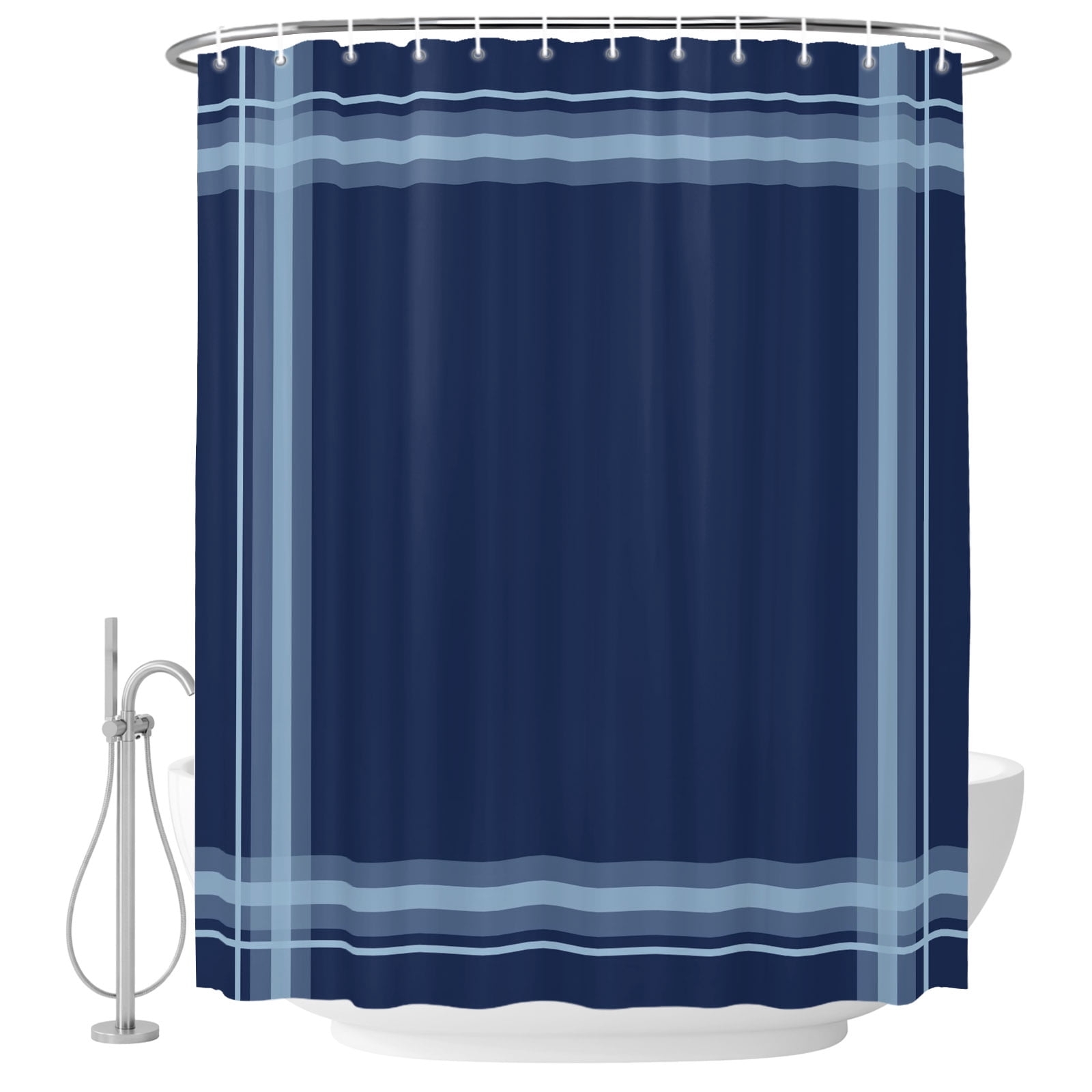 60x72 Inch Shower Curtains for Bathroom, Vintage Simple Stripes Fabric ...
