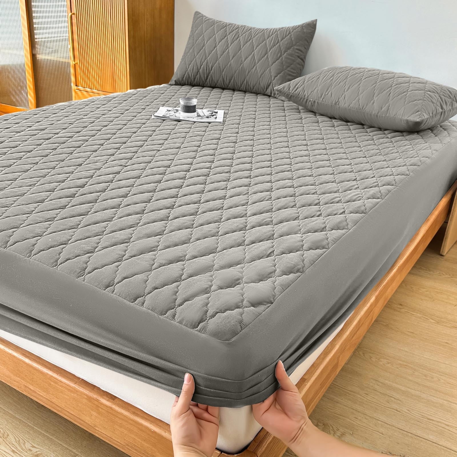 60x80-In Bedding Quilted Waterproof Layered Queen Mattress Protector ...