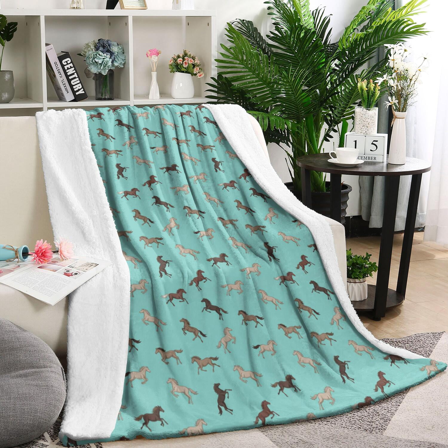 60x80 Inch Flannel Fleece Blanket for Men, Women & Kids, Soft ...