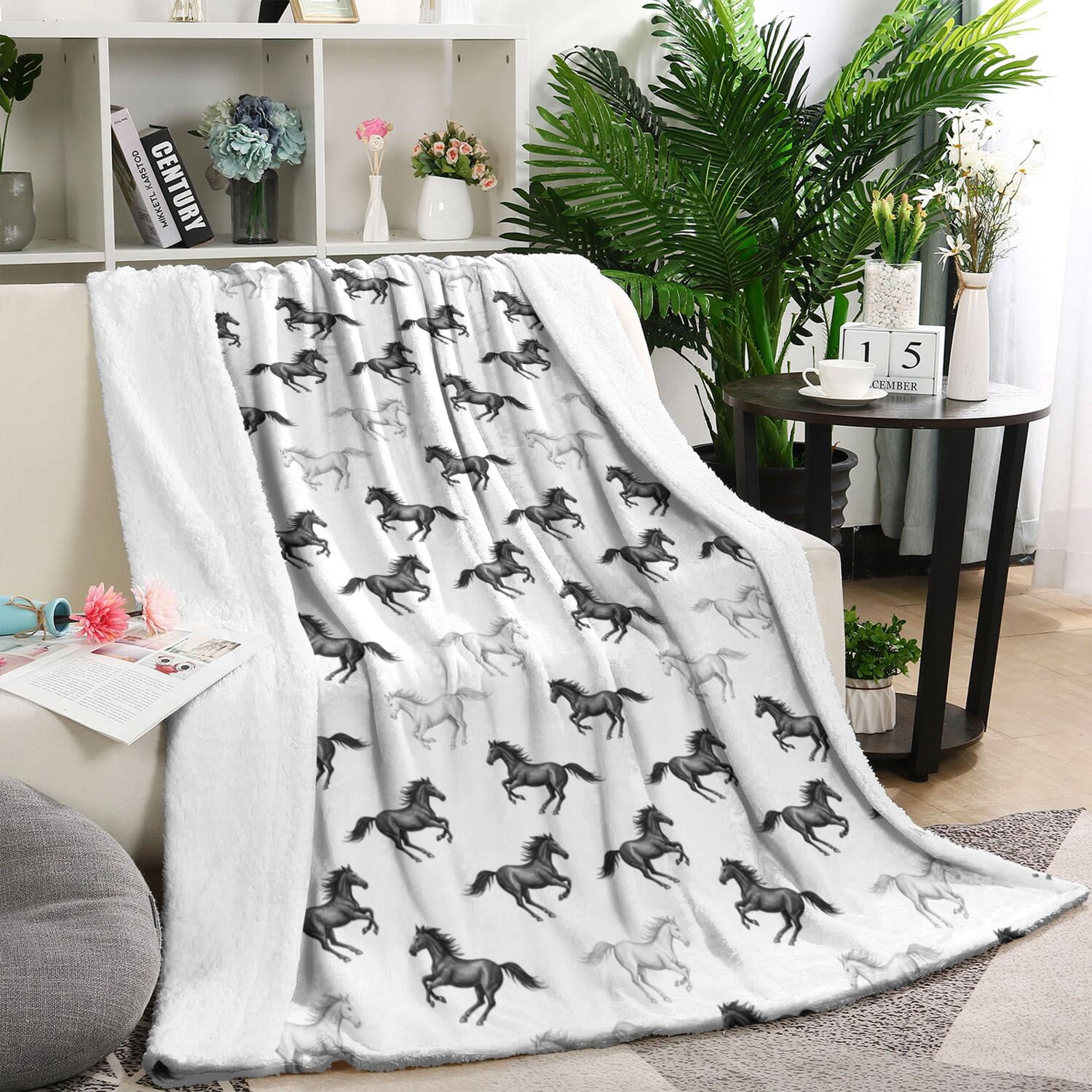 60x80 Inch Flannel Fleece Blanket for Men, Women & Kids, Soft ...