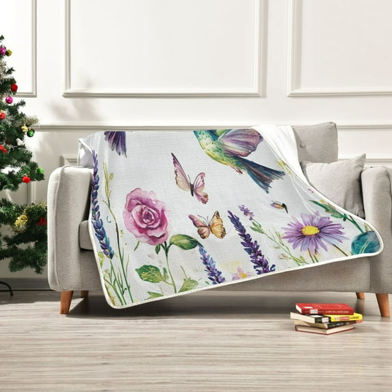 60x80 inch Crystal Fleece & Arctic Fleece Blanket Soft Bed Throws for ...
