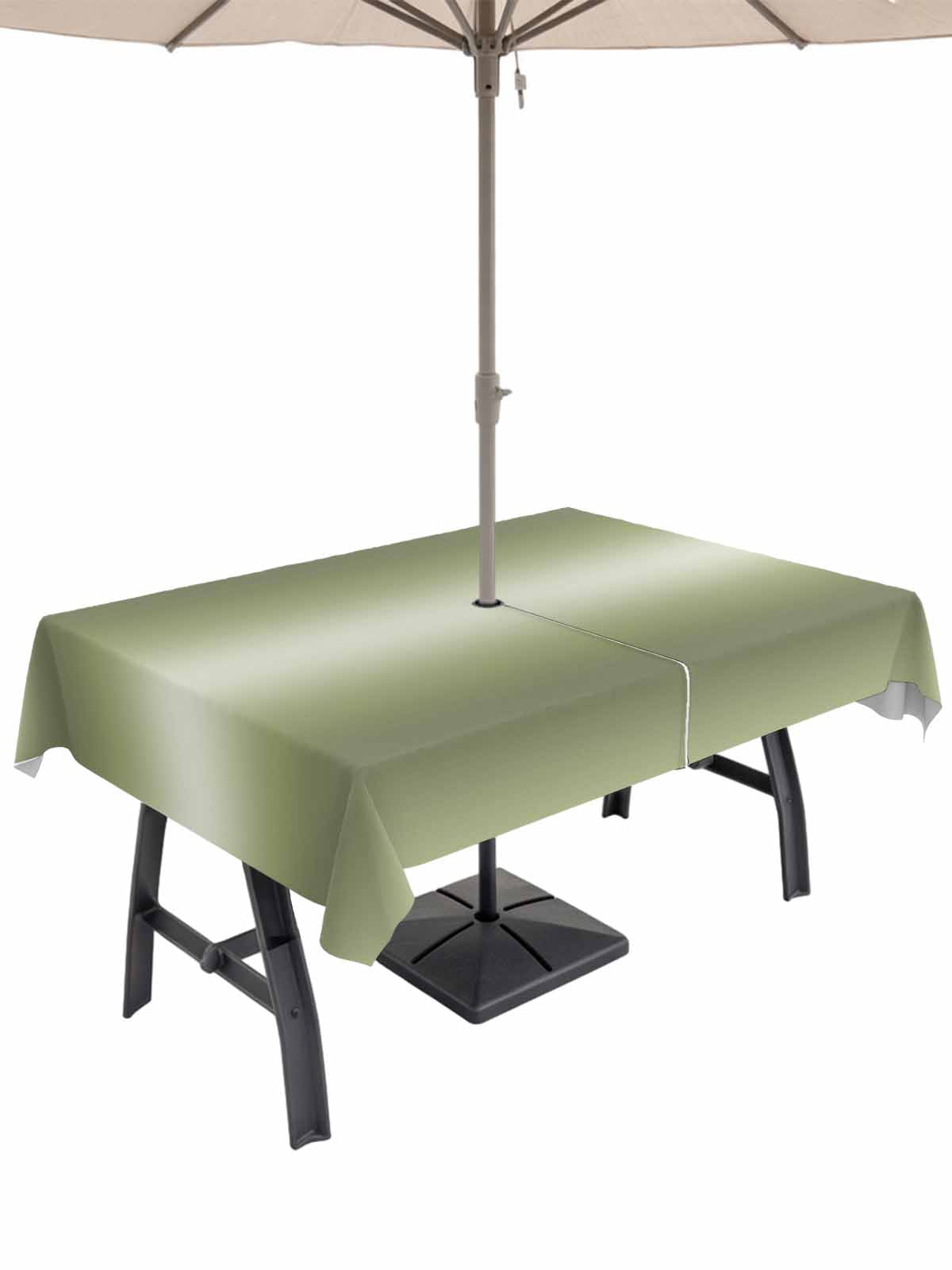 60x84 Inch Outdoor Tablecloth with Umbrella Hole Zipper Rectangle Dark ...
