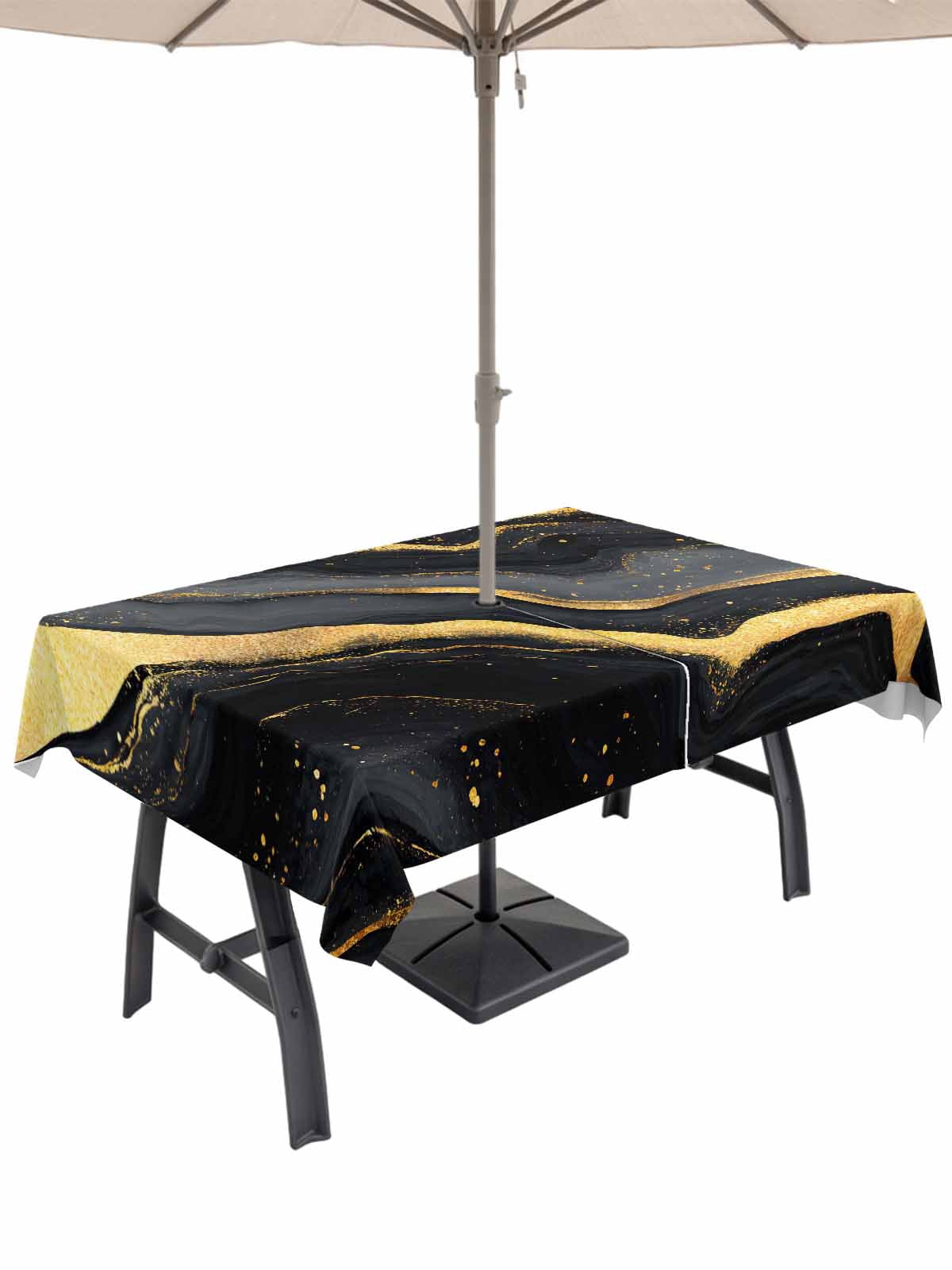 60x84 Inch Outdoor Tablecloth with Umbrella Hole Zipper Rectangle ...