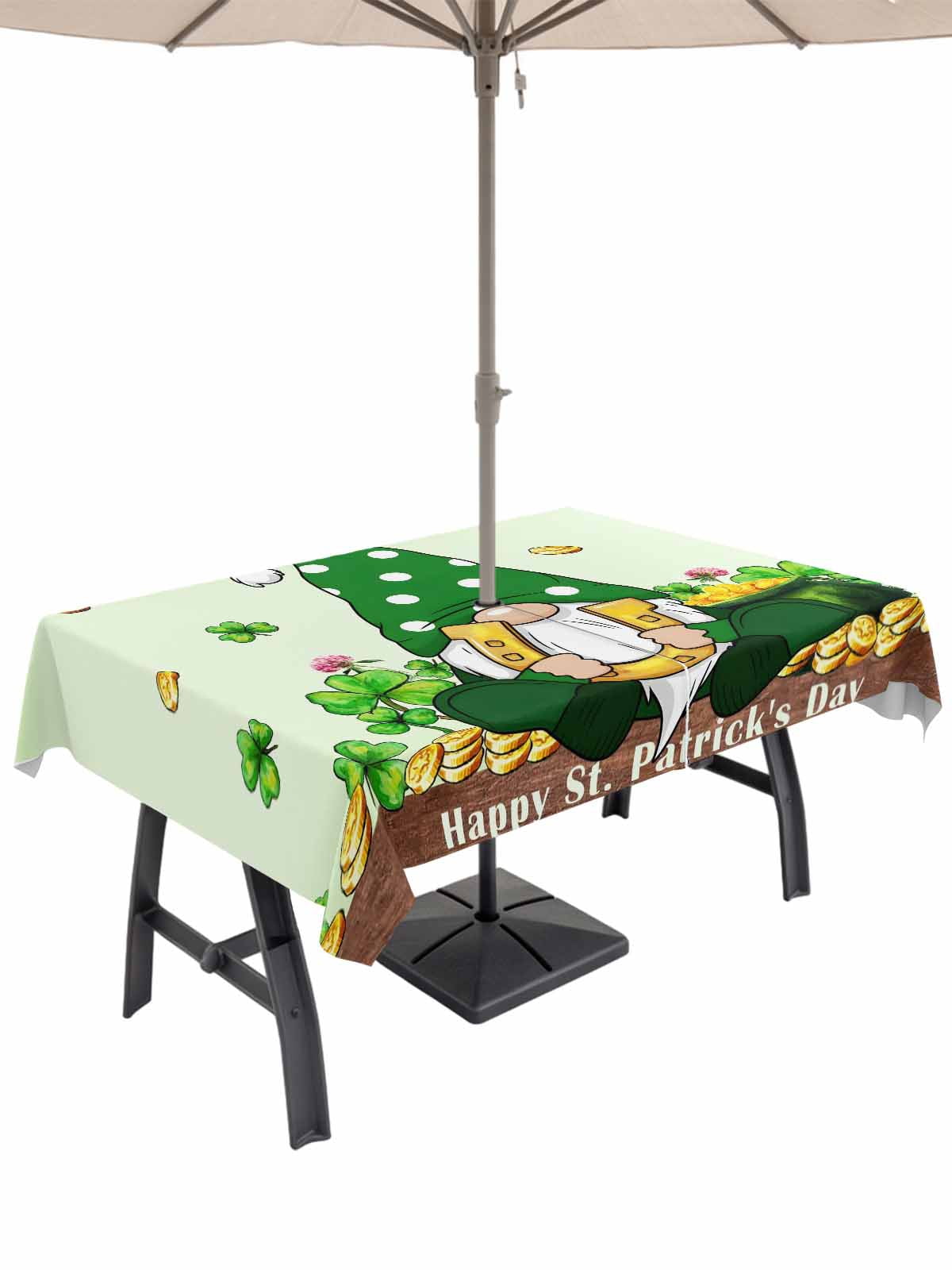 60x84 Inch Outdoor Tablecloth with Umbrella Hole Zipper Rectangle St ...