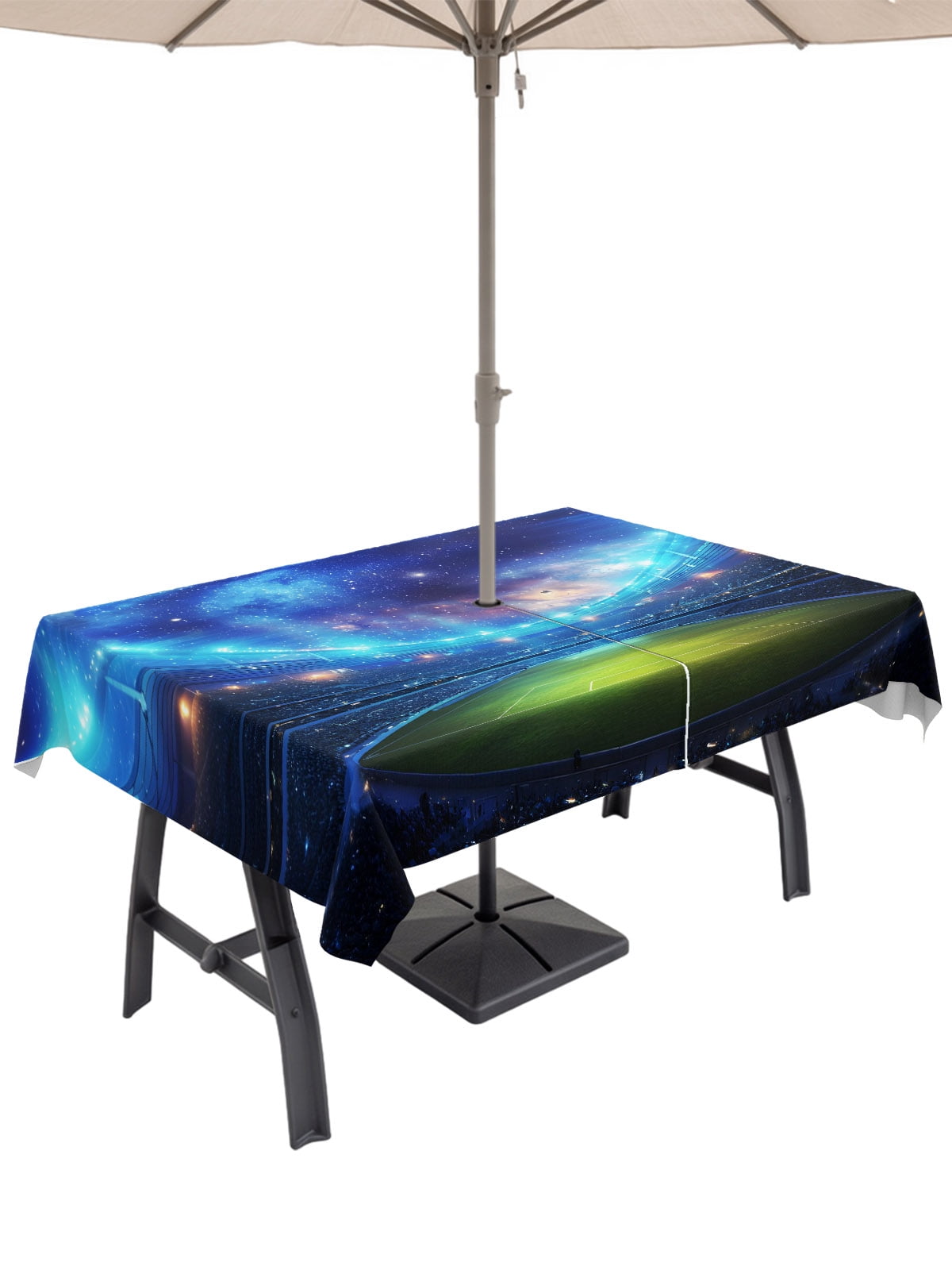60x84 Inch Outdoor Tablecloth with Umbrella Hole Zipper Rectangle ...