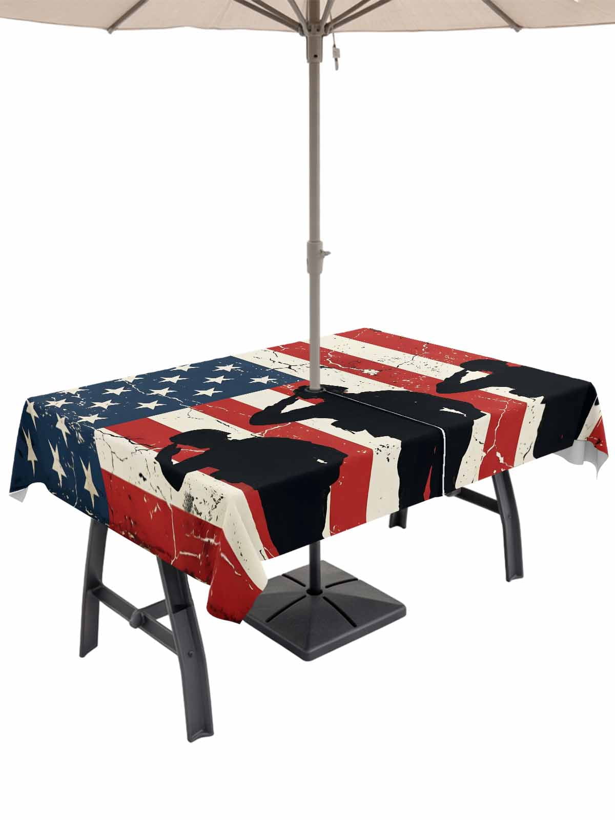 60x84 Inch Outdoor Tablecloth with Umbrella Hole Zipper Rectangle ...