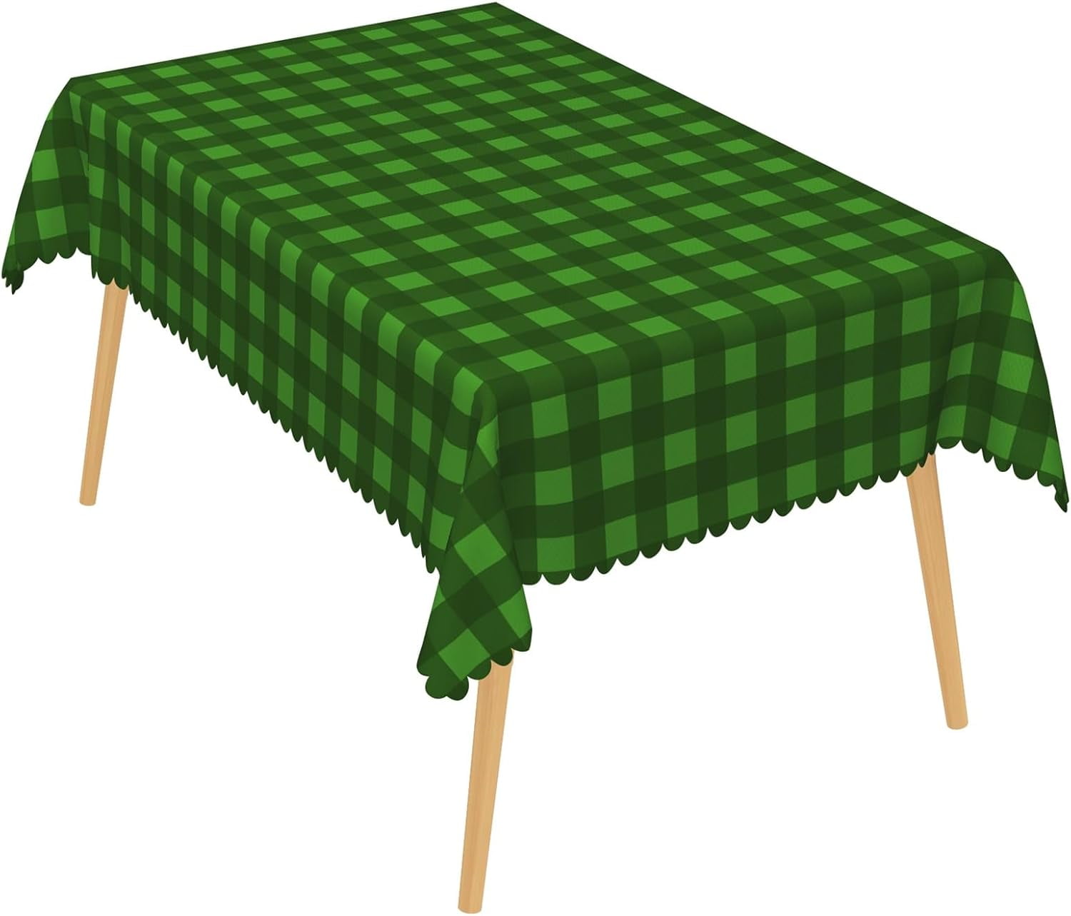 60x84 Inch St. Patrick''s Day Rectangle Tablecloth Green Checkered ...