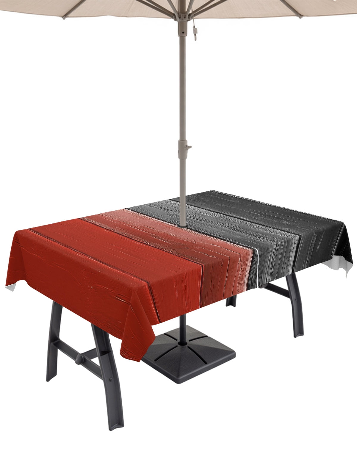60x84 Tablecloth Rectangle, Red Black Ombre Outdoor Tablecloth with ...