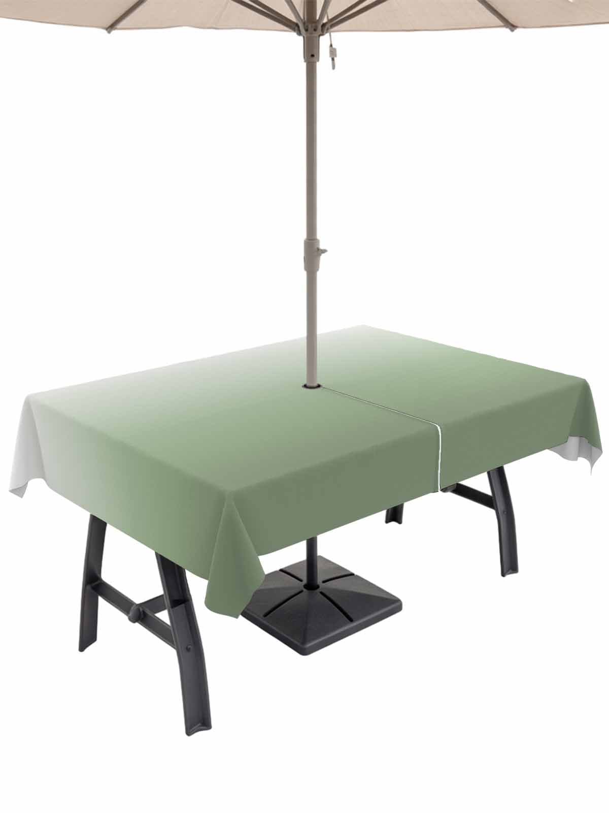 60x84 Tablecloth Rectangle, Sage Green Ombre Outdoor Tablecloth with ...