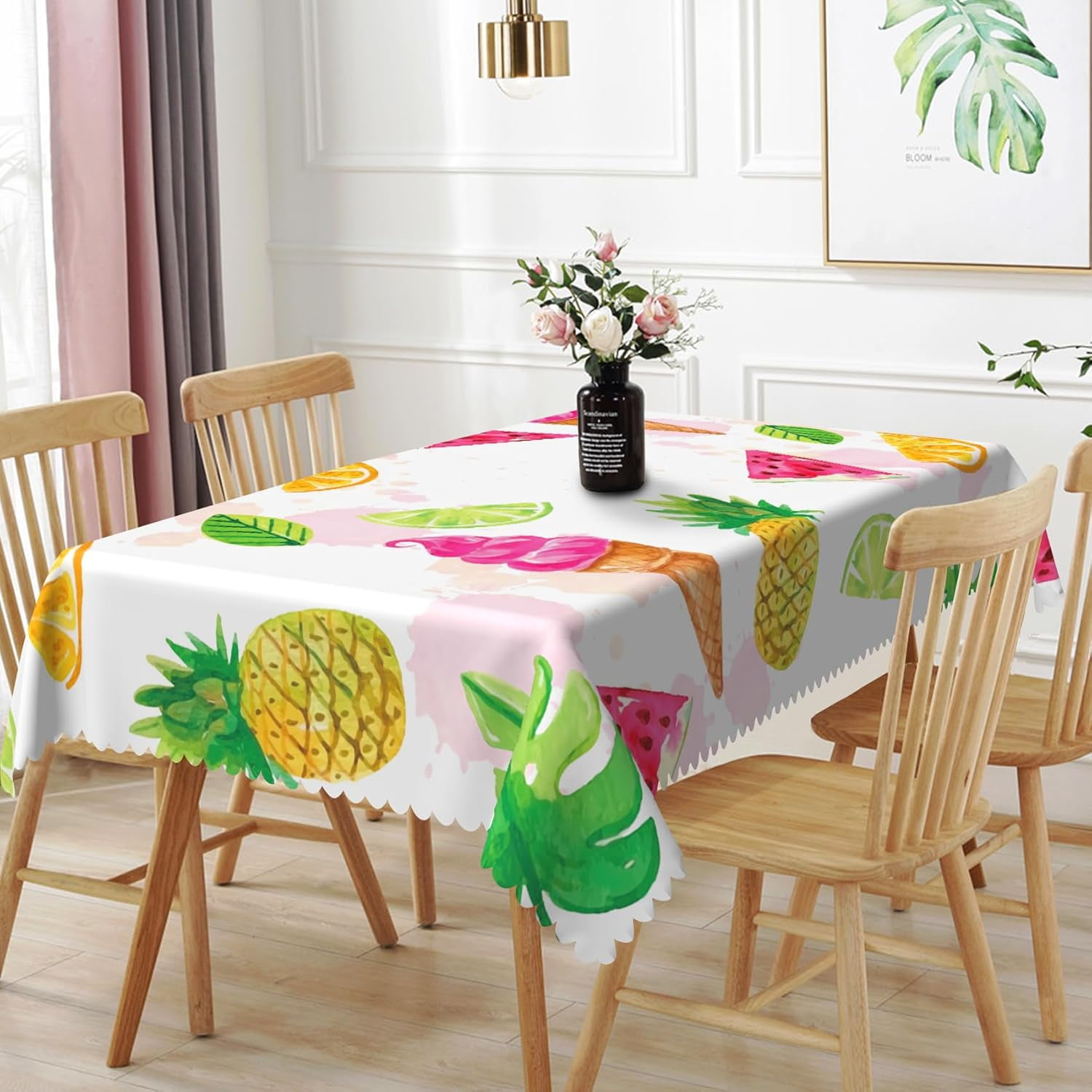 60x84inches Colorful Tropical Fruit Tablecloths Watermelon Orange ...