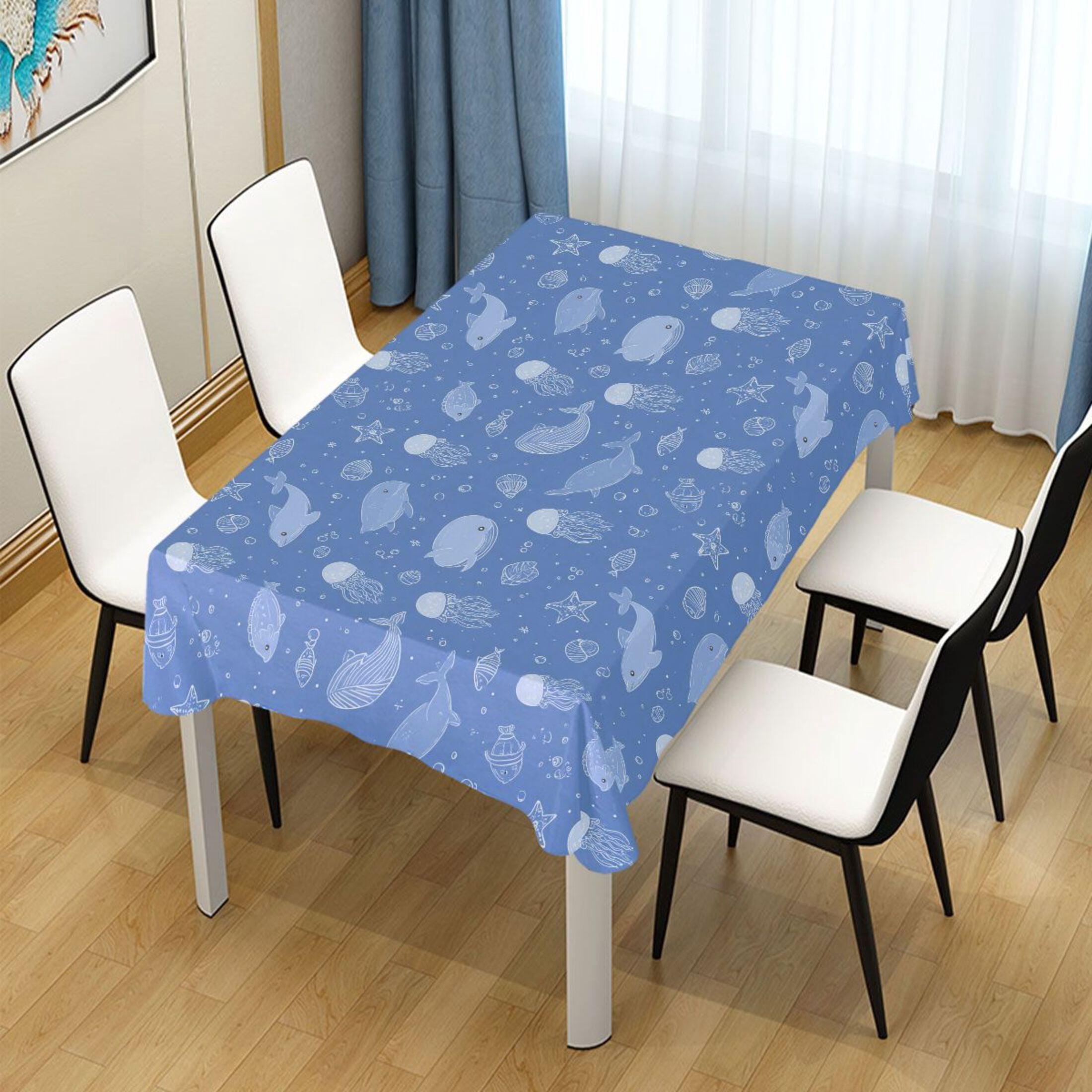 60x90in Square Printed Tablecloth Easy-Care Decorative Table Cloth for ...