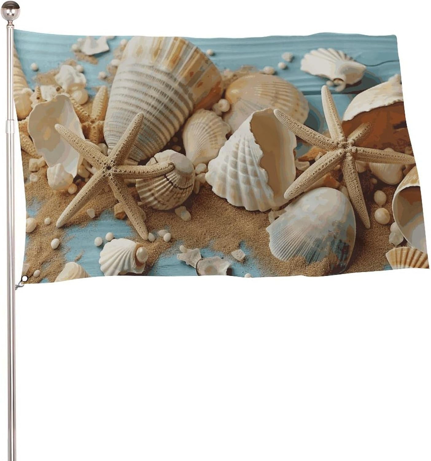 60x96 in Beach Theme Seashells Printed Flags Welcome Garden Flag ...