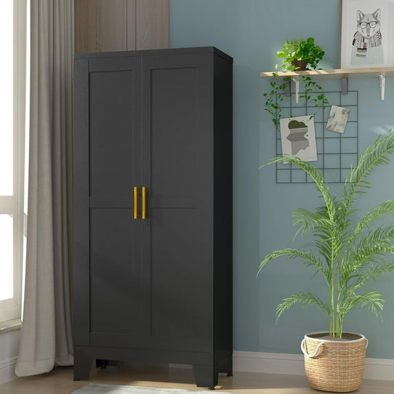 61.02”H Metal Pantry Storage Cabinet, Kitchen Storage Cabinets with ...