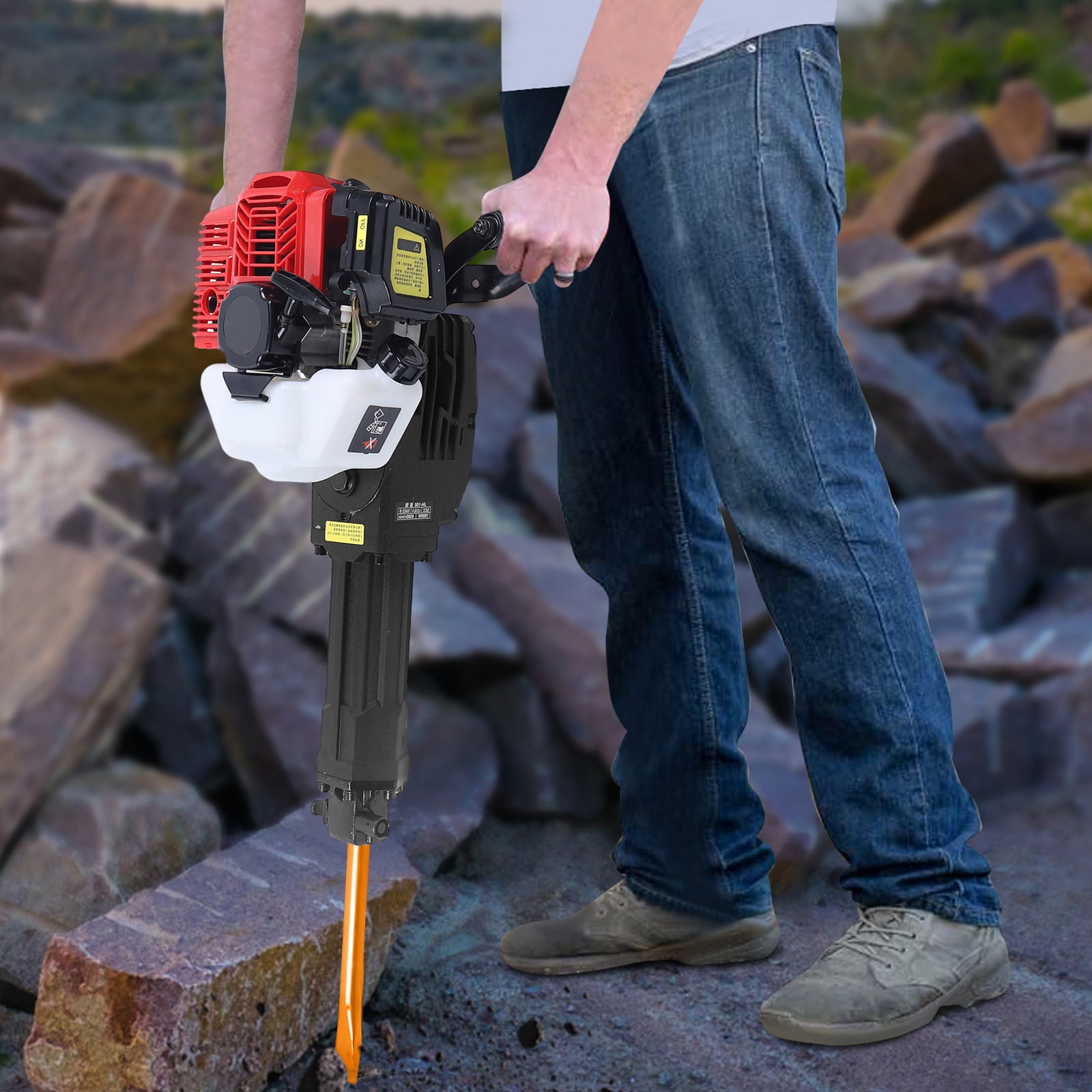61*38.5*26.5cm 52cc Gas Powered Jack Hammer Demolition Concrete Breaker ...