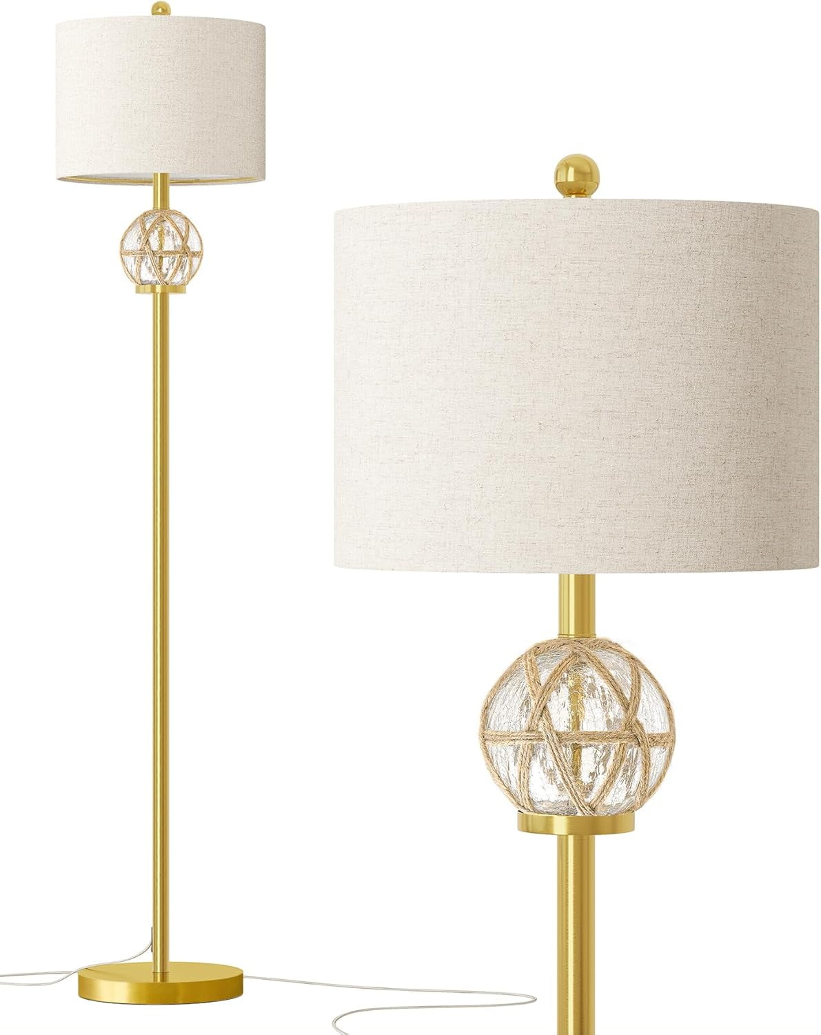 61.5” Modern Floor Lamp for Living Room, Gold Boho Standing Lamp with ...
