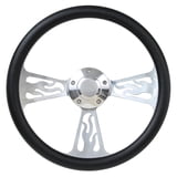 61-63 OLDSMOBILE Cutlass 14" Billet Half Wrap Steering Wheel Black ...