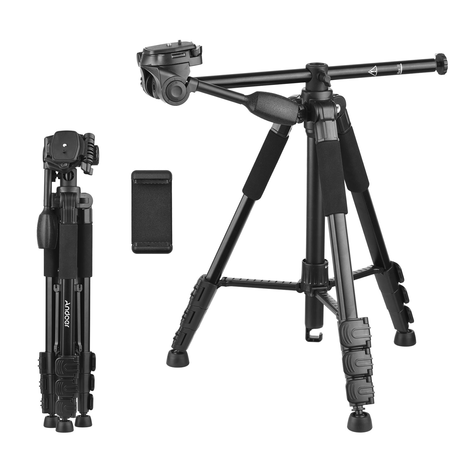 61.8in Portable Tripod Horizontal Camera Tripod Stand Aluminum Alloy ...