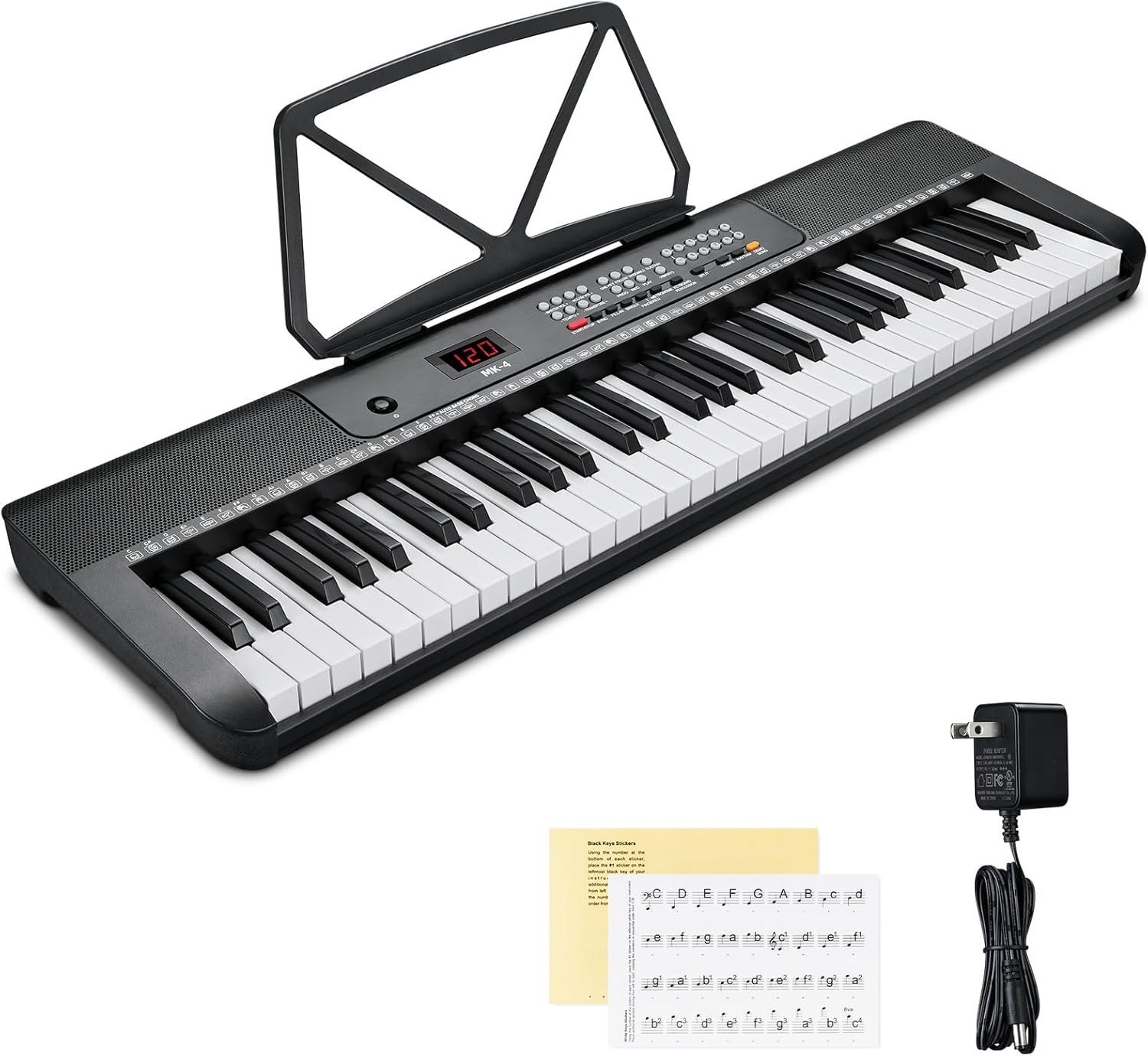 61 Compact Keyboard Piano, Multi-Function Piano with 255 Sounds, 255 ...