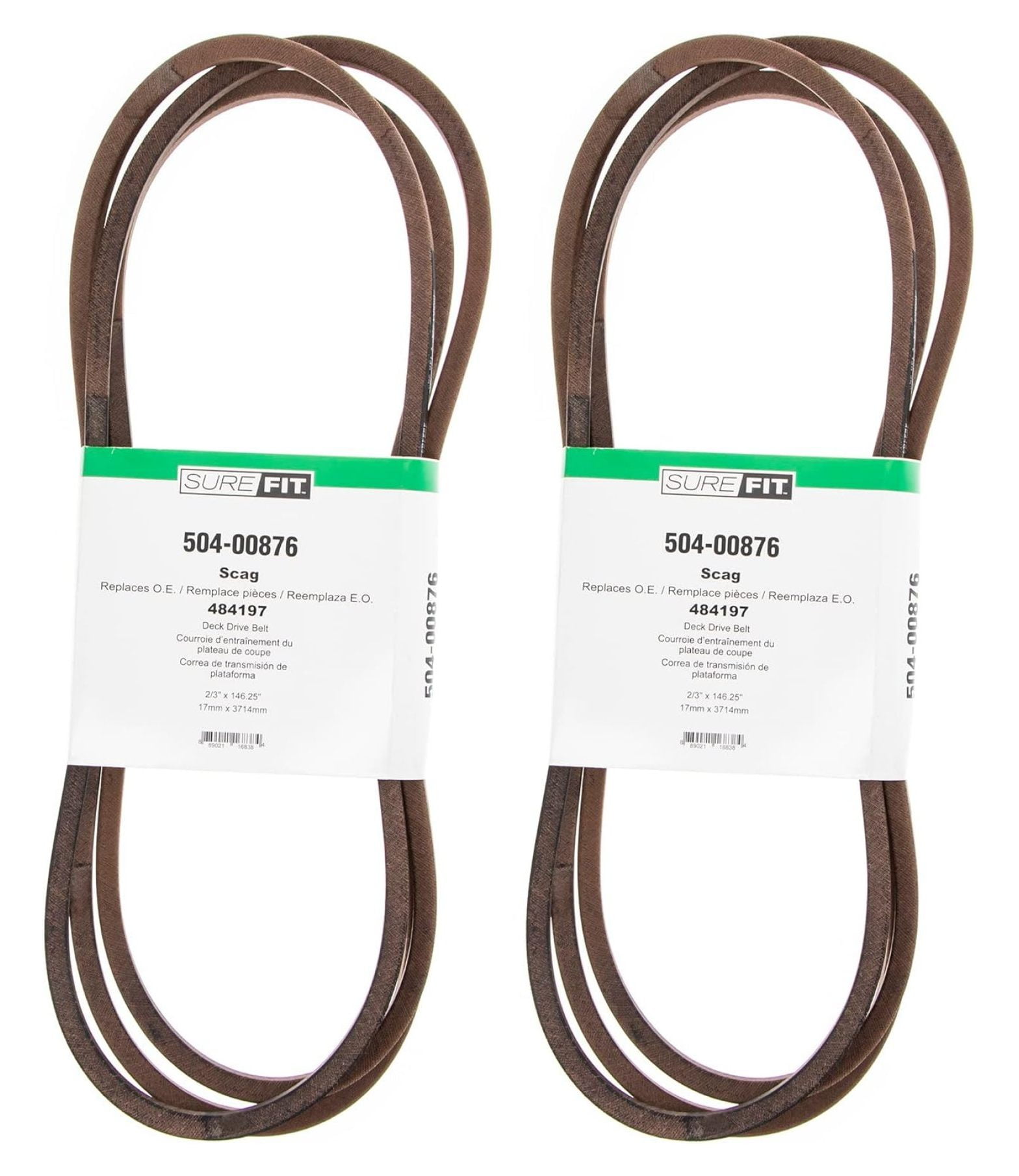 61" Deck Drive Belts Replacement for Scag 484197 V-Ride Stand-On 61 ...