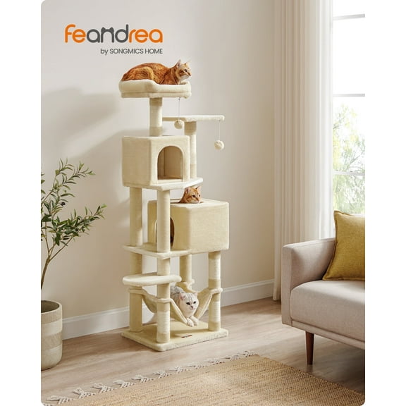 Cat Tree Tower for Large Cats, Multi-Level Cat Condo with Scratching ...