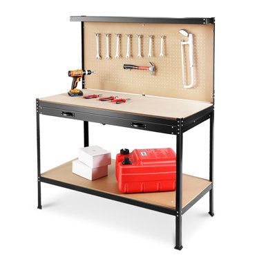 Odaof 48” Solid Wood Workbench, Adjustable, 3000 Lbs, for Garage ...