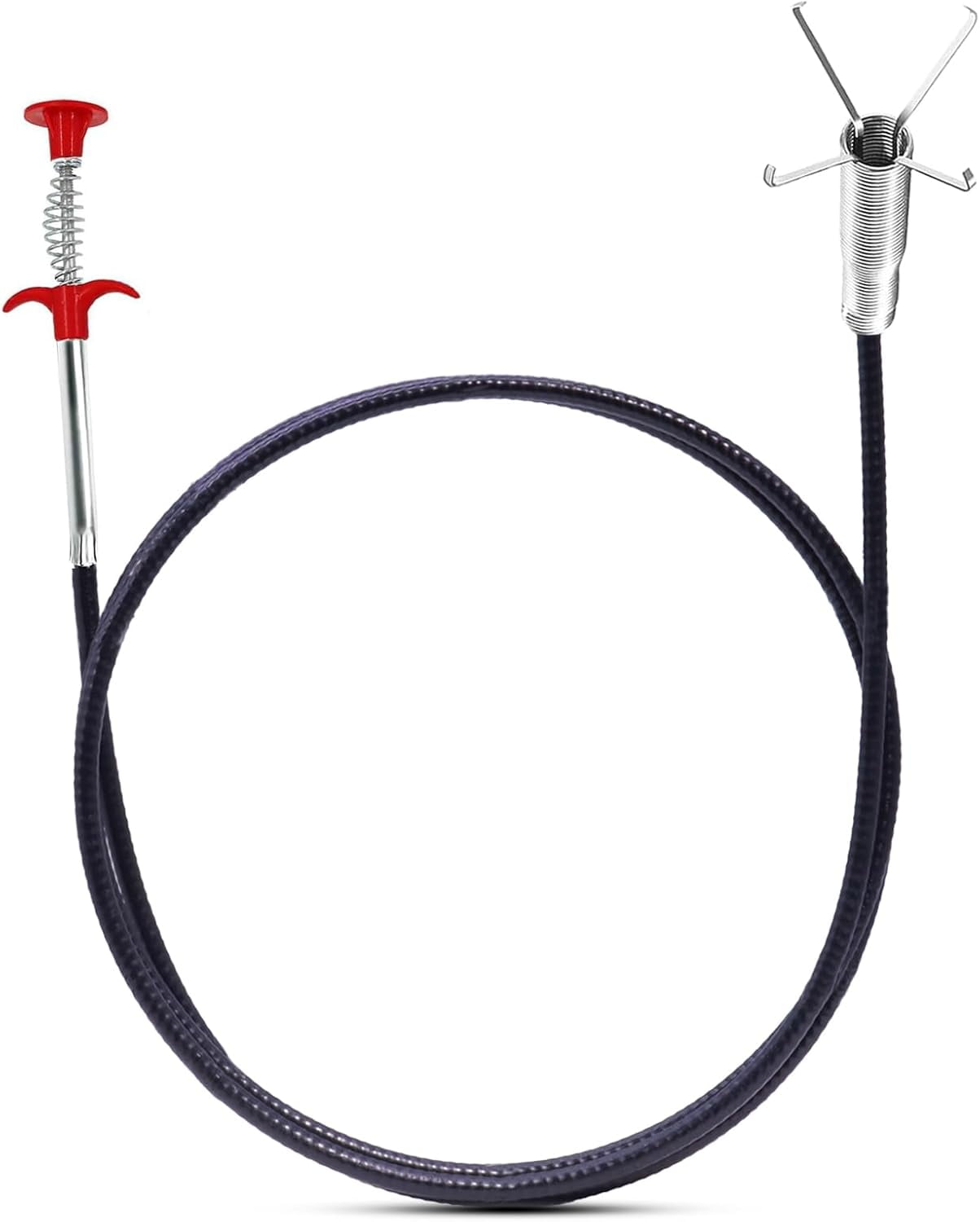 61 Inch Drain Snake Hair Drain Clog Remover With 4 Claws Bendable Hose ...