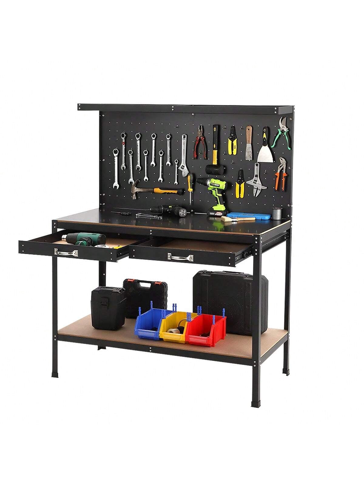 61 Inch Workbench, Tools Cabinet Working Tables Workbench Tool Storage ...