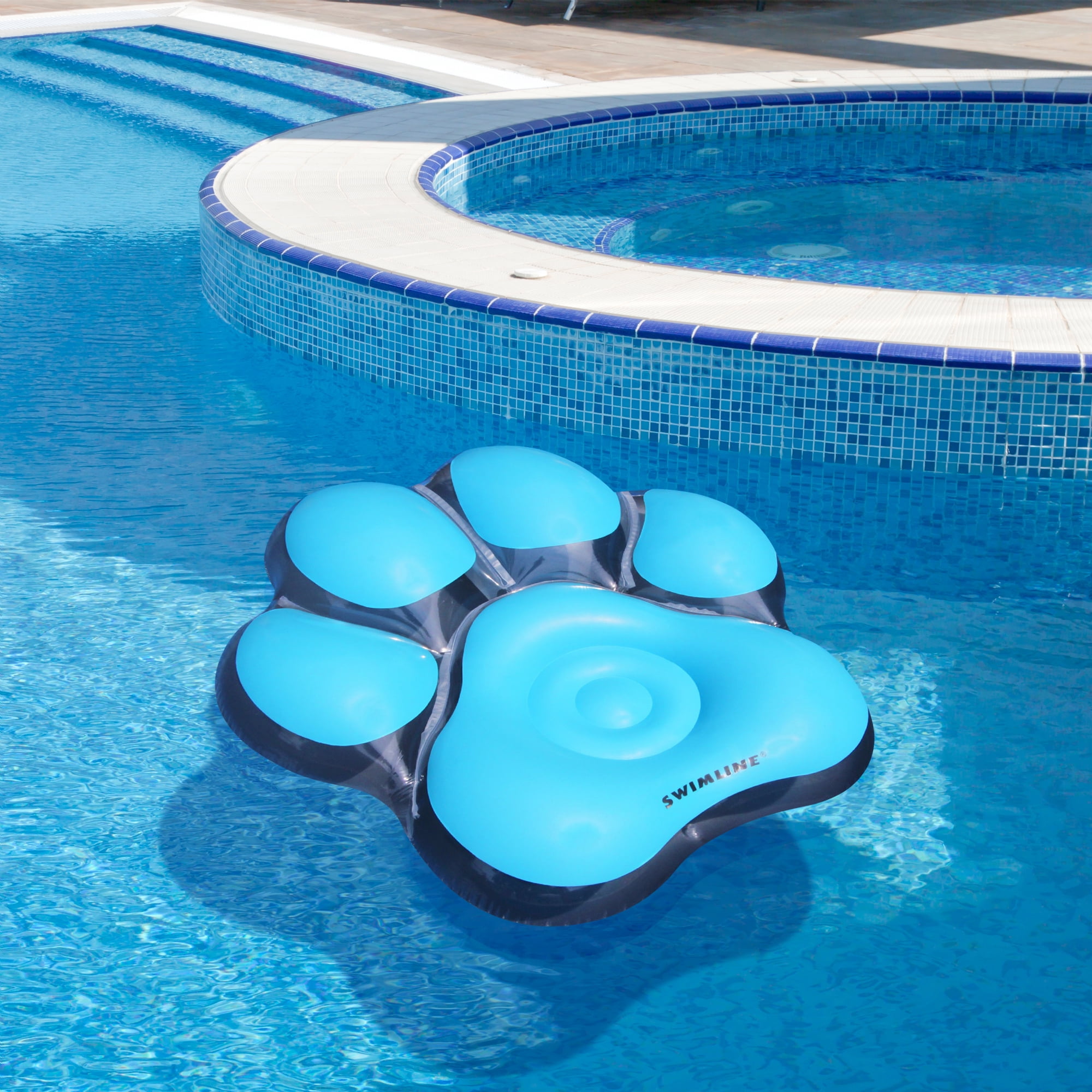 Swimline 61" Inflatable Pawprint 1-Person Swimming Pool Float - Blue ...