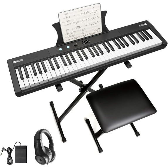 61-Key Electronic Keyboard Piano, Portable Electric Piano for Beginners ...