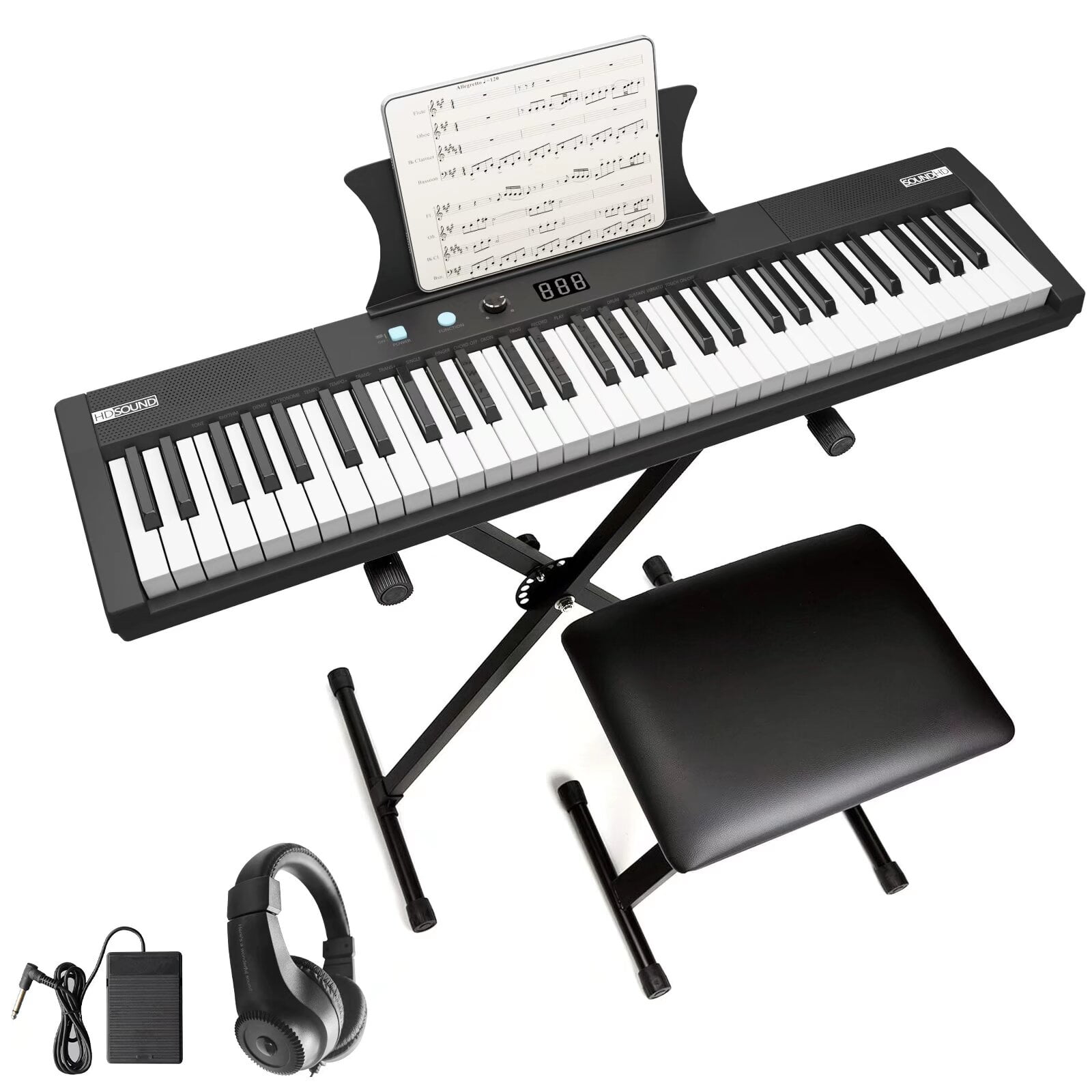 61 Key Keyboard Piano, Semi-weighted Electric Keyboard Piano for ...