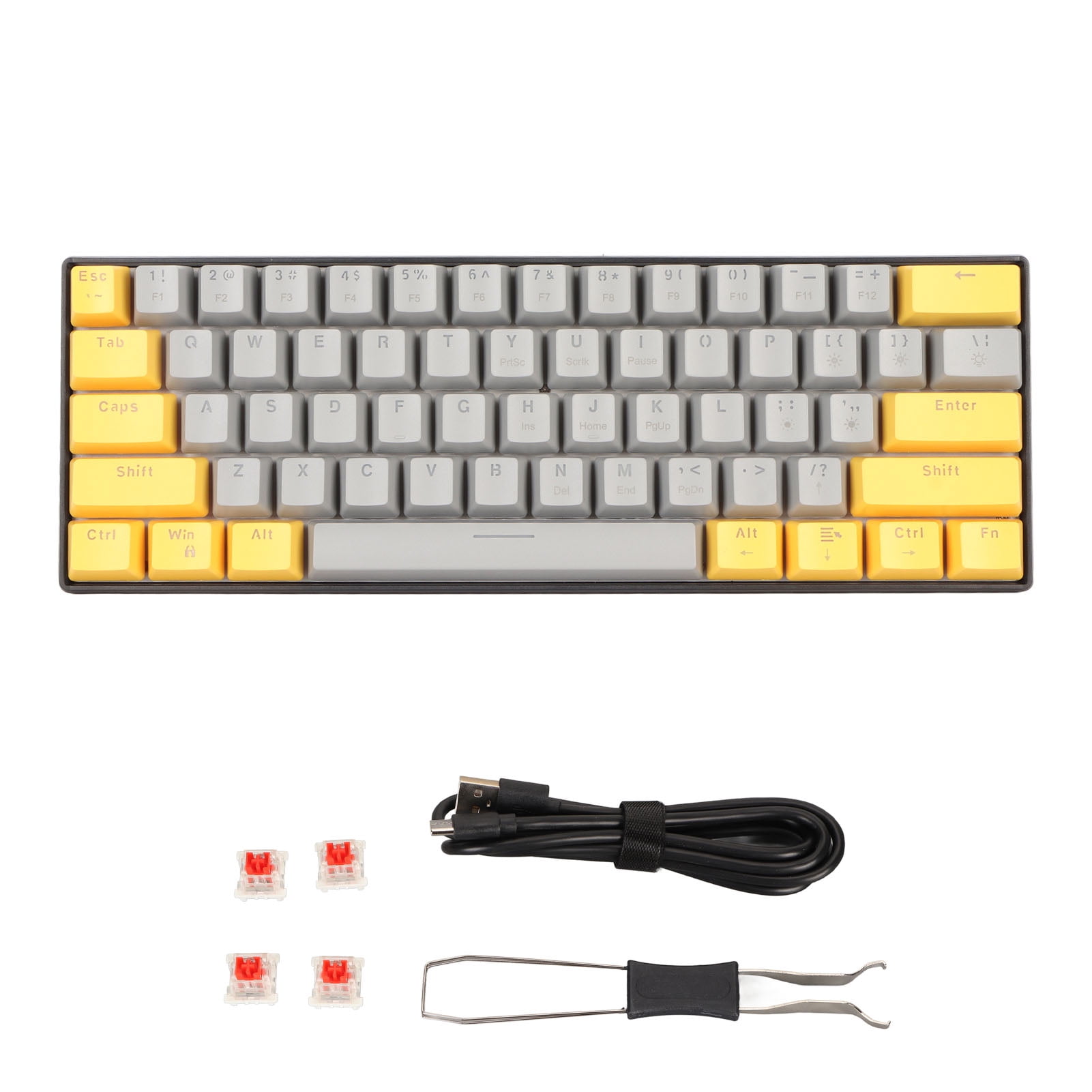 61 Key Mechanical Keyboard Portable Compact 60% Gaming Keyboard with ...