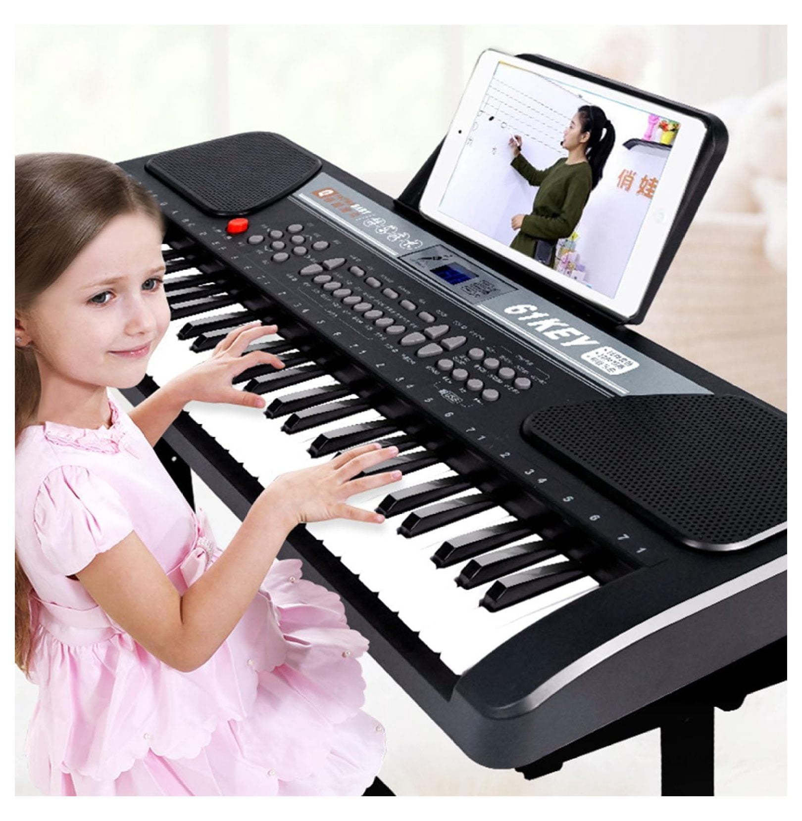 61 Key Music Electronic Keyboard Electric Digital Piano Organ w/Stand ...