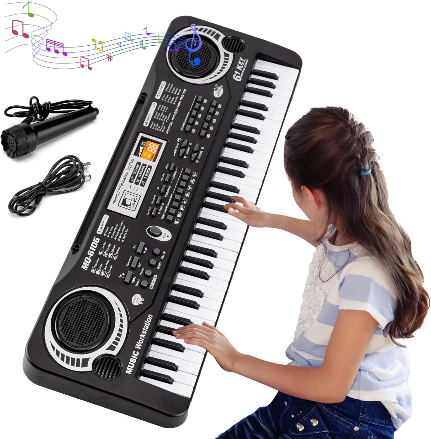 61 Key Music Electronic Keyboard Electric Digital Piano - Walmart.com