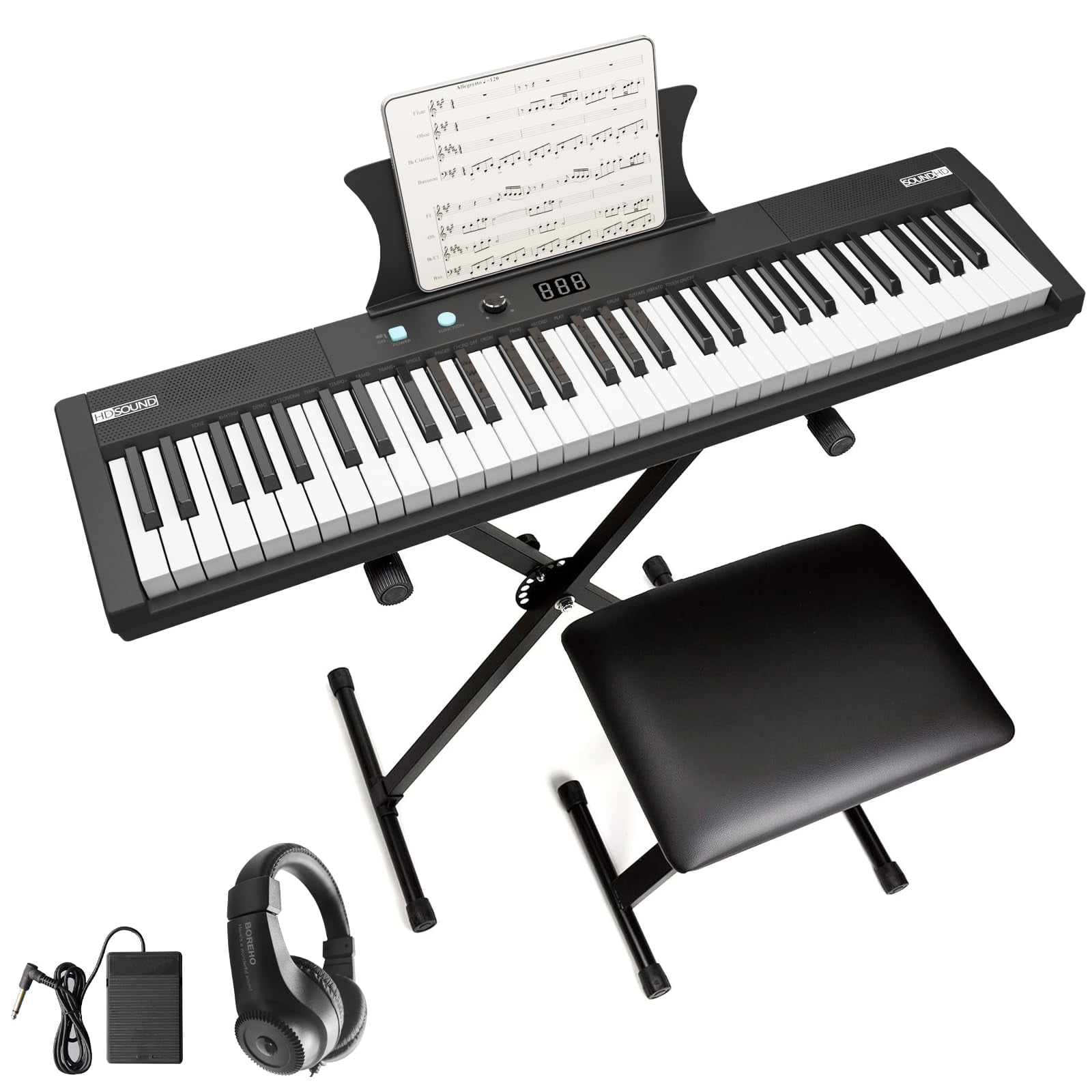 61-Key Piano Keyboard With Power Supply, Built In Speakers, Pedal ...