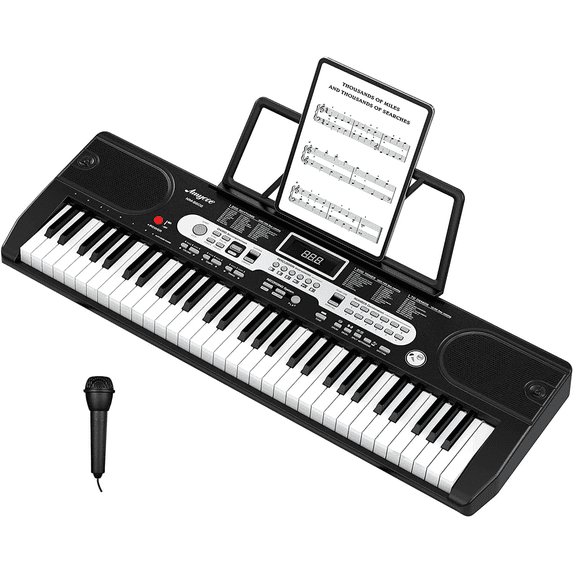 61-Key Portable Electronic Keyboard Piano for Beginners & Kids ...