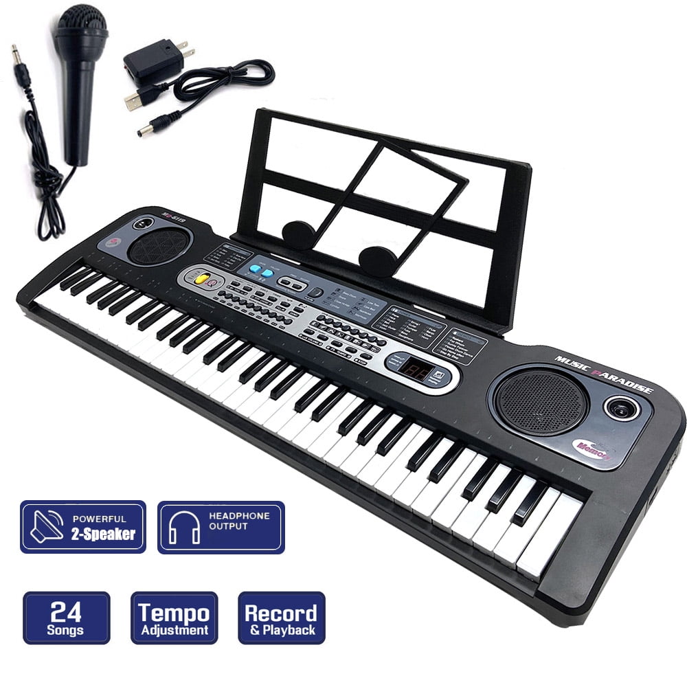 61-Key Portable Musical Full Size Electronic Keyboard with LCD Screen ...
