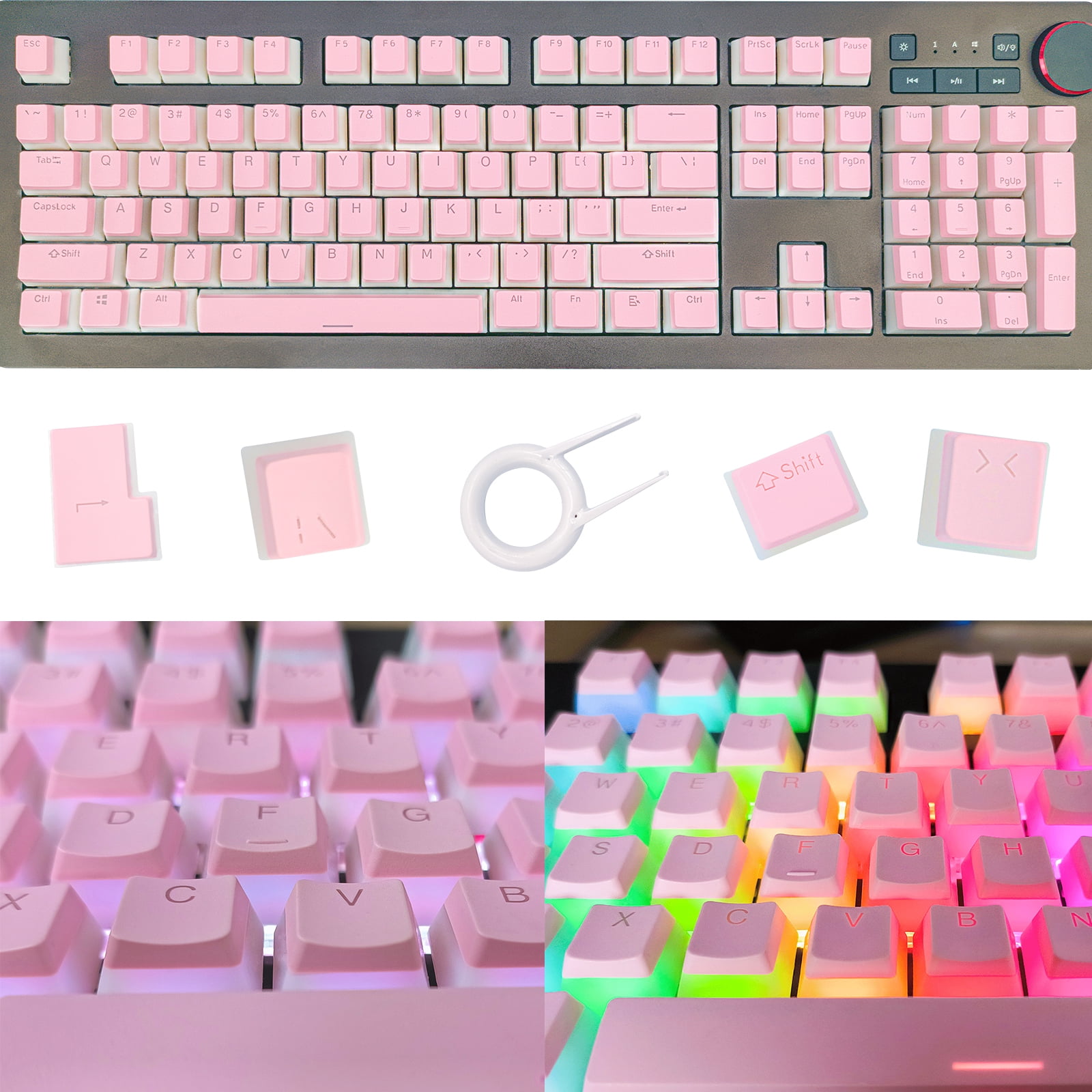 61 Keycaps Backlit PBT,60 percent Mechanical keyboard Keycap set ...