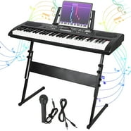 Glarry 61 Keys Keyboard with Piano Stand, Piano Bench, Built In ...