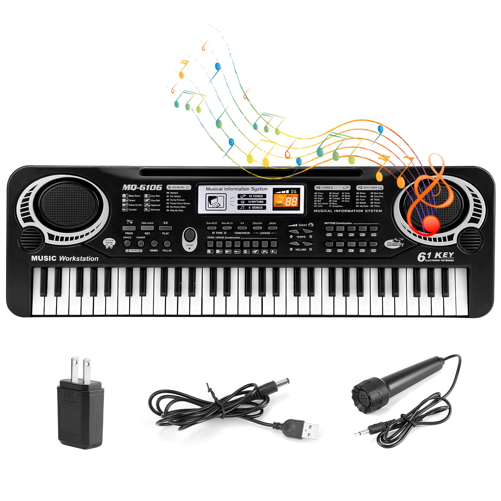 iMountek 61-Key Electronic Music Keyboard, Digital Piano with ...
