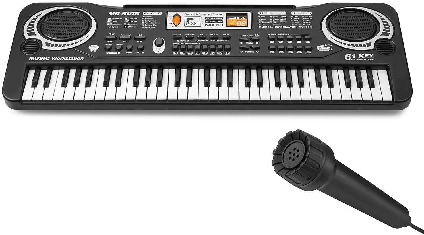 61 Keys Kid Toy Keyboard Piano, Portable Electronic Musical Instrument ...