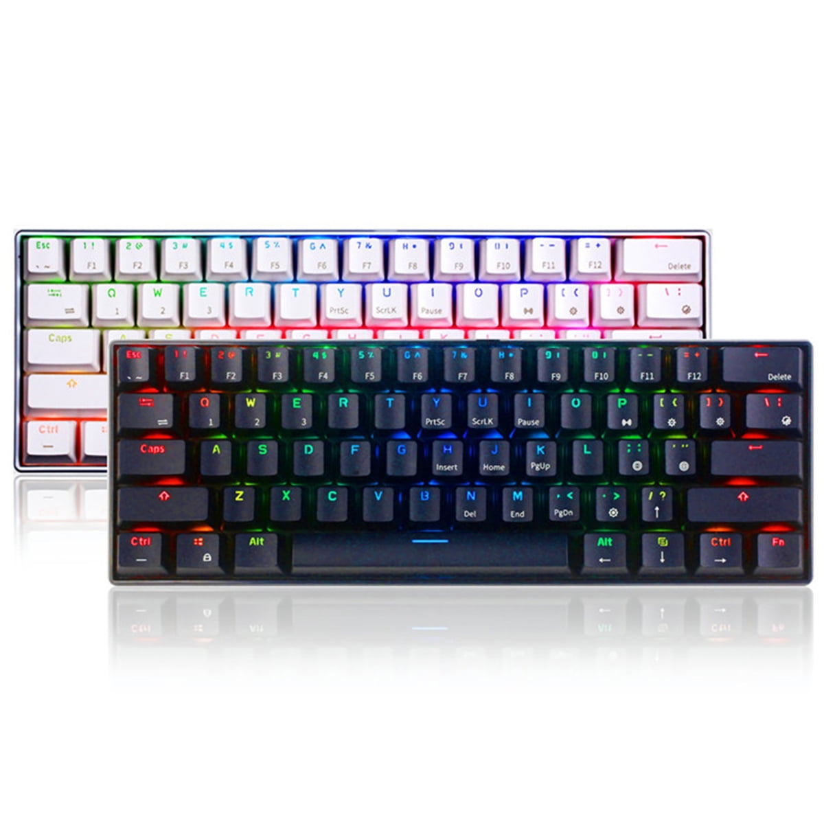 61 Keys bluetooth Wired Dual Mode 60% RGB Mechanical Gaming Keyboard ...